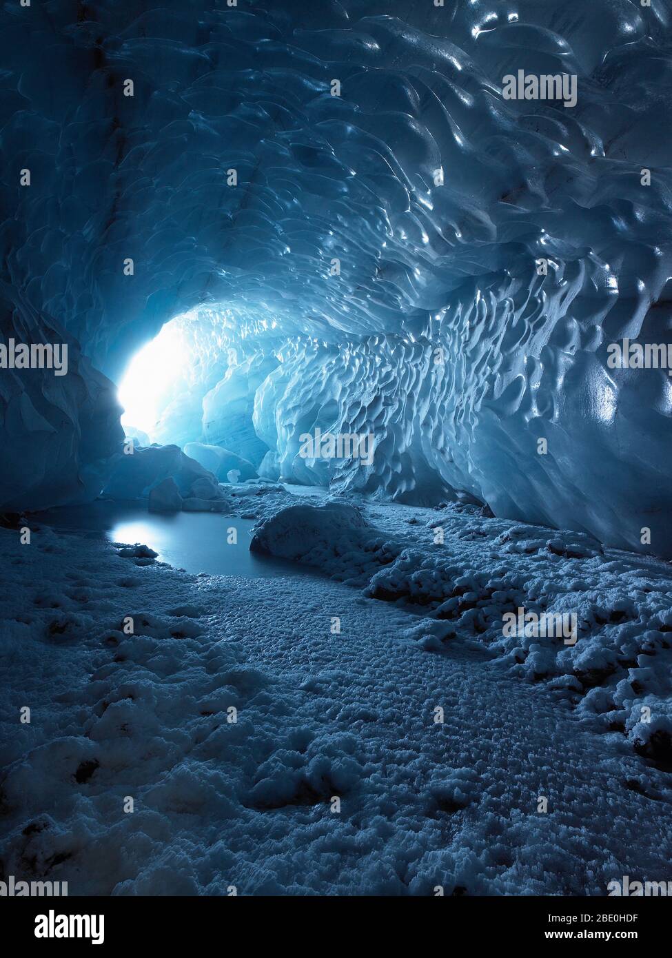 light streaming into an ice cave in Iceland Stock Photo - Alamy