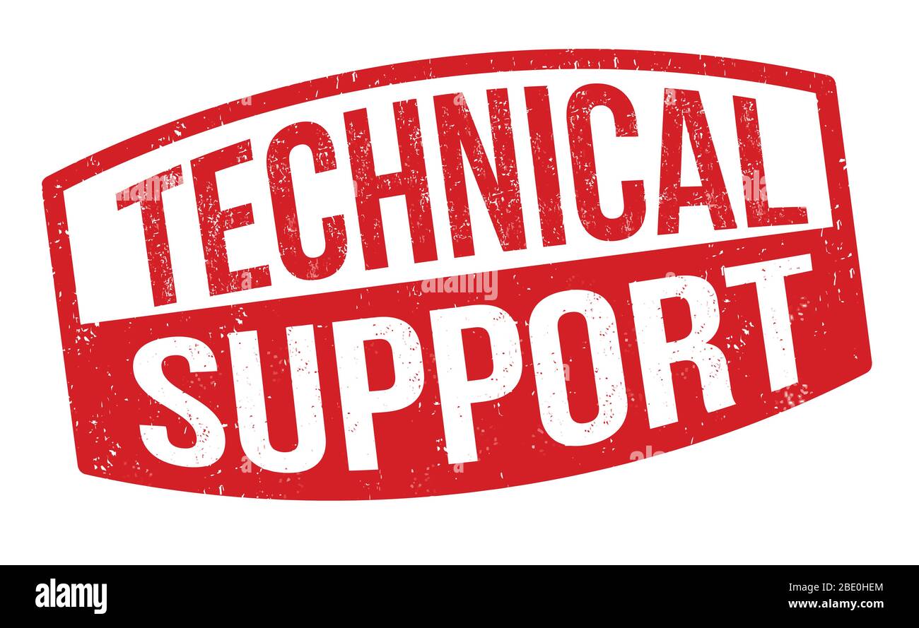 Technical support sign or stamp on white background, vector ...