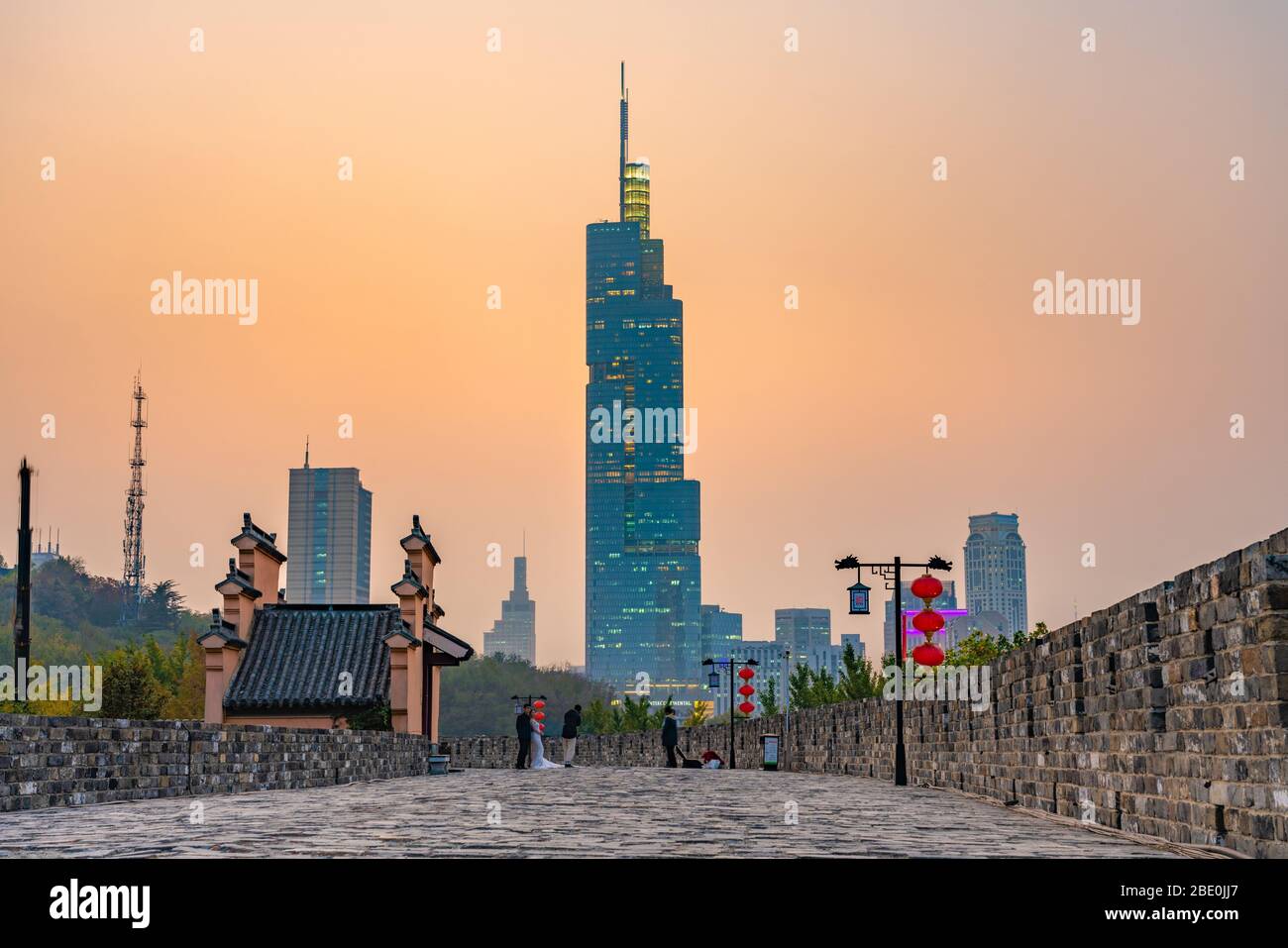 NANJING, CHINA - NOVEMBER 08: This is a view of the ancient city wall ...