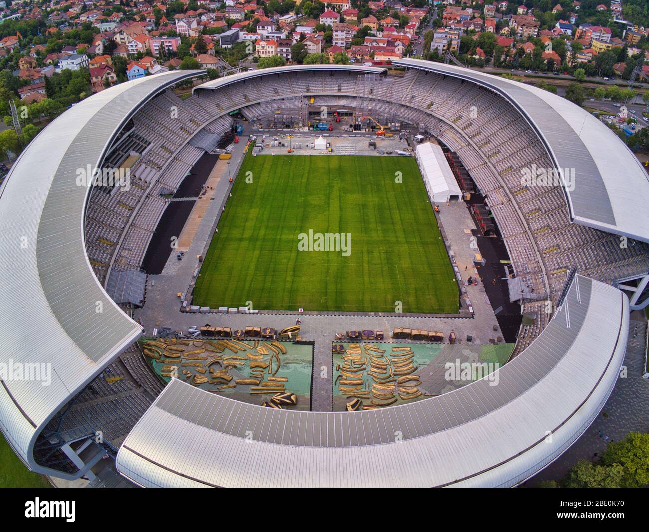 Aerial photo of Untold 2019 stage-Cluj Arena Stadium work in progress ...