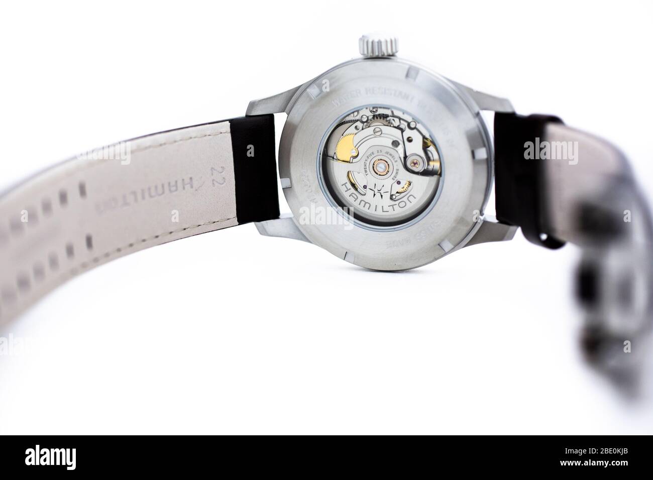 Biel, Switzerland 31.03.2020 - The close up of Hamilton man watch ...