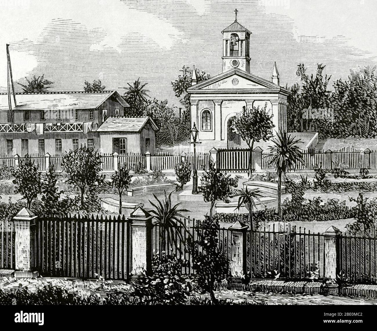 View of the Plaza de Espana (Spain Square) and Church of Santa Isabel ...