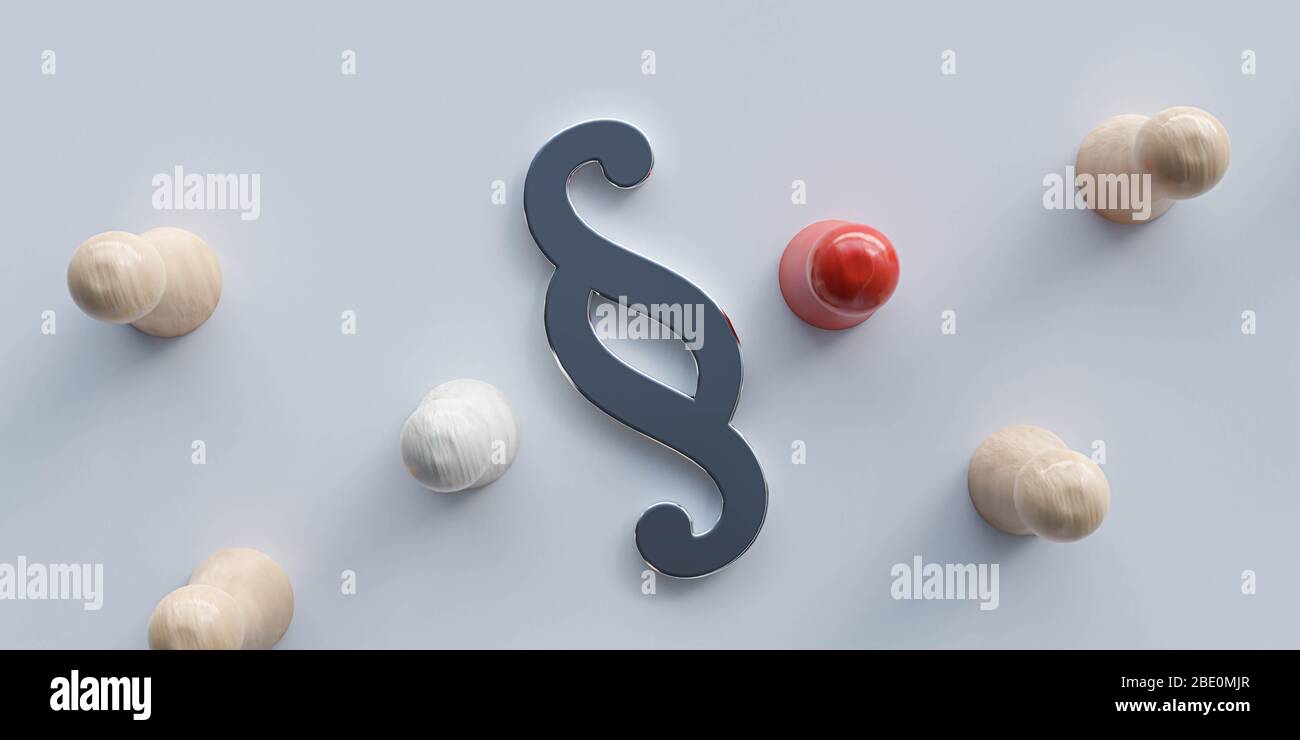 two conflicting conflict parties with paragraph symbol symbolizing ...