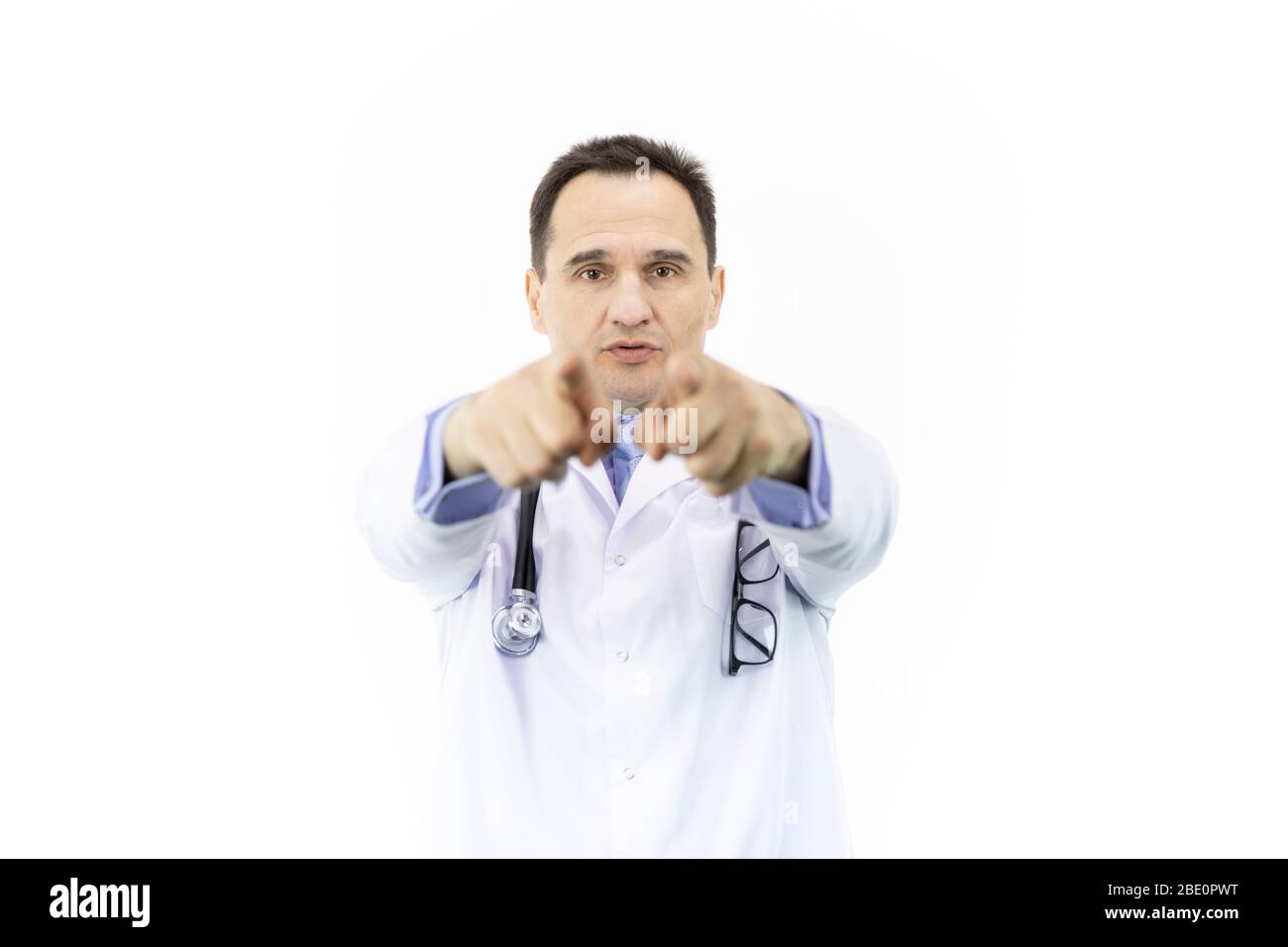 Angry pointing doctor hi-res stock photography and images - Alamy