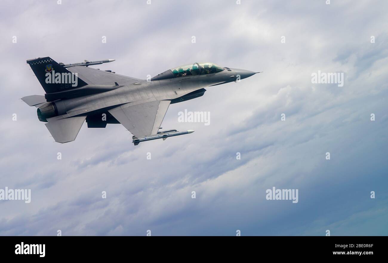 U.S. Air Force Lt. Col. Joe McGill, test pilot, and Capt. Andrew Petry ...