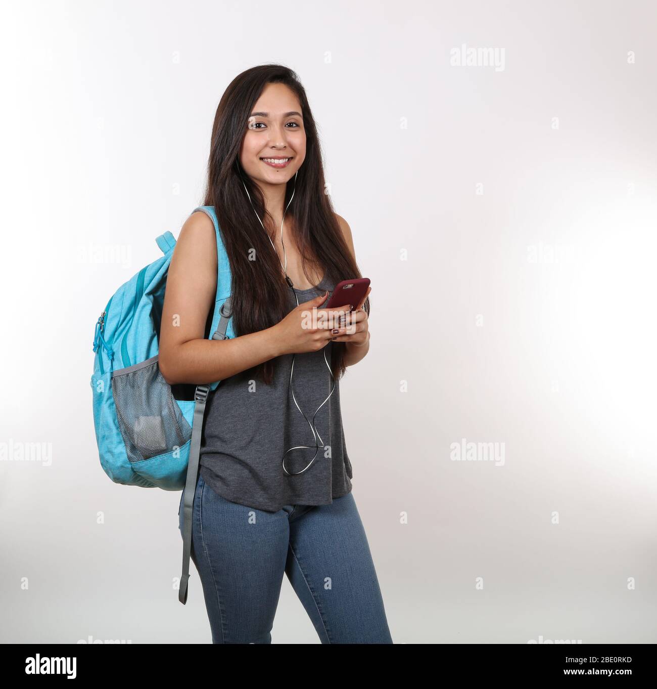 Lady wearing backpack hi-res stock photography and images - Alamy