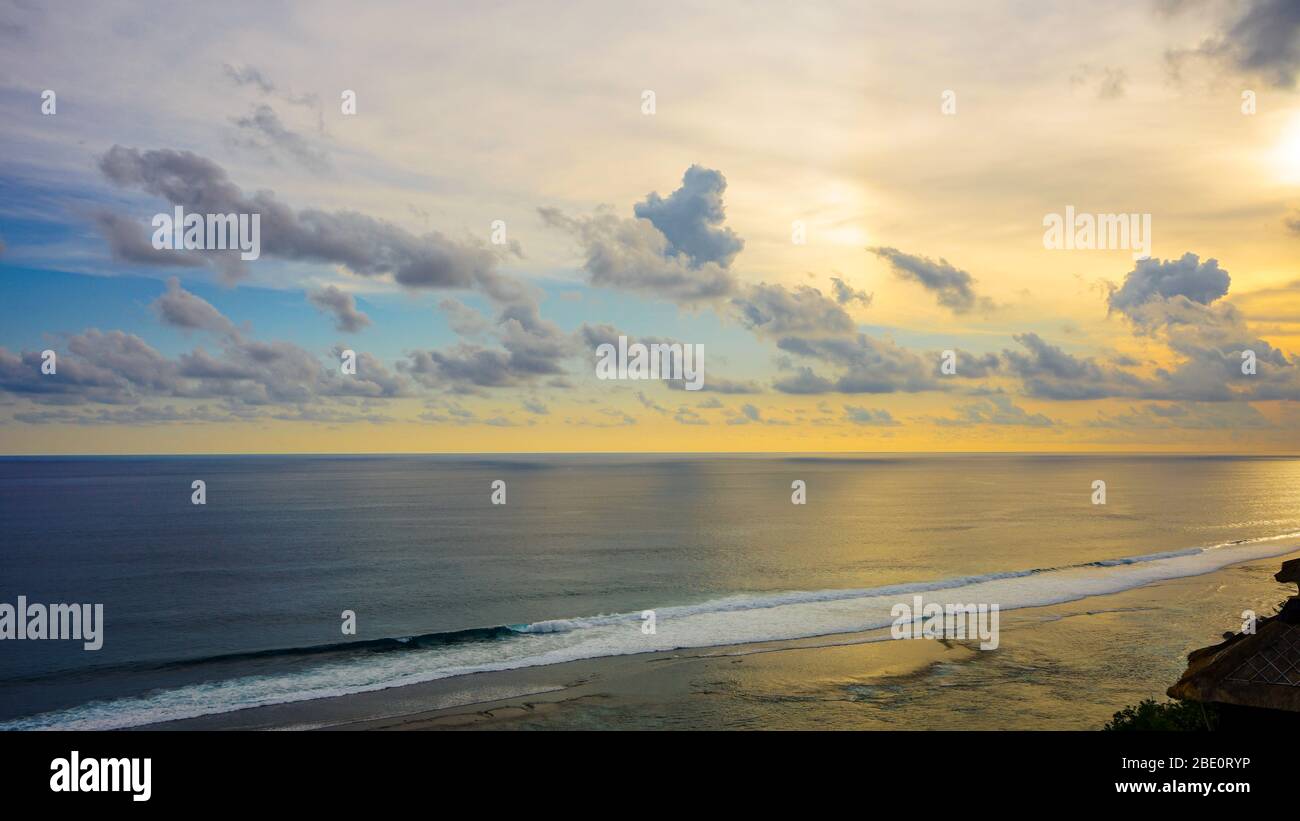 Beautiful views of the sky at sunset on the beach from the cliff Stock ...