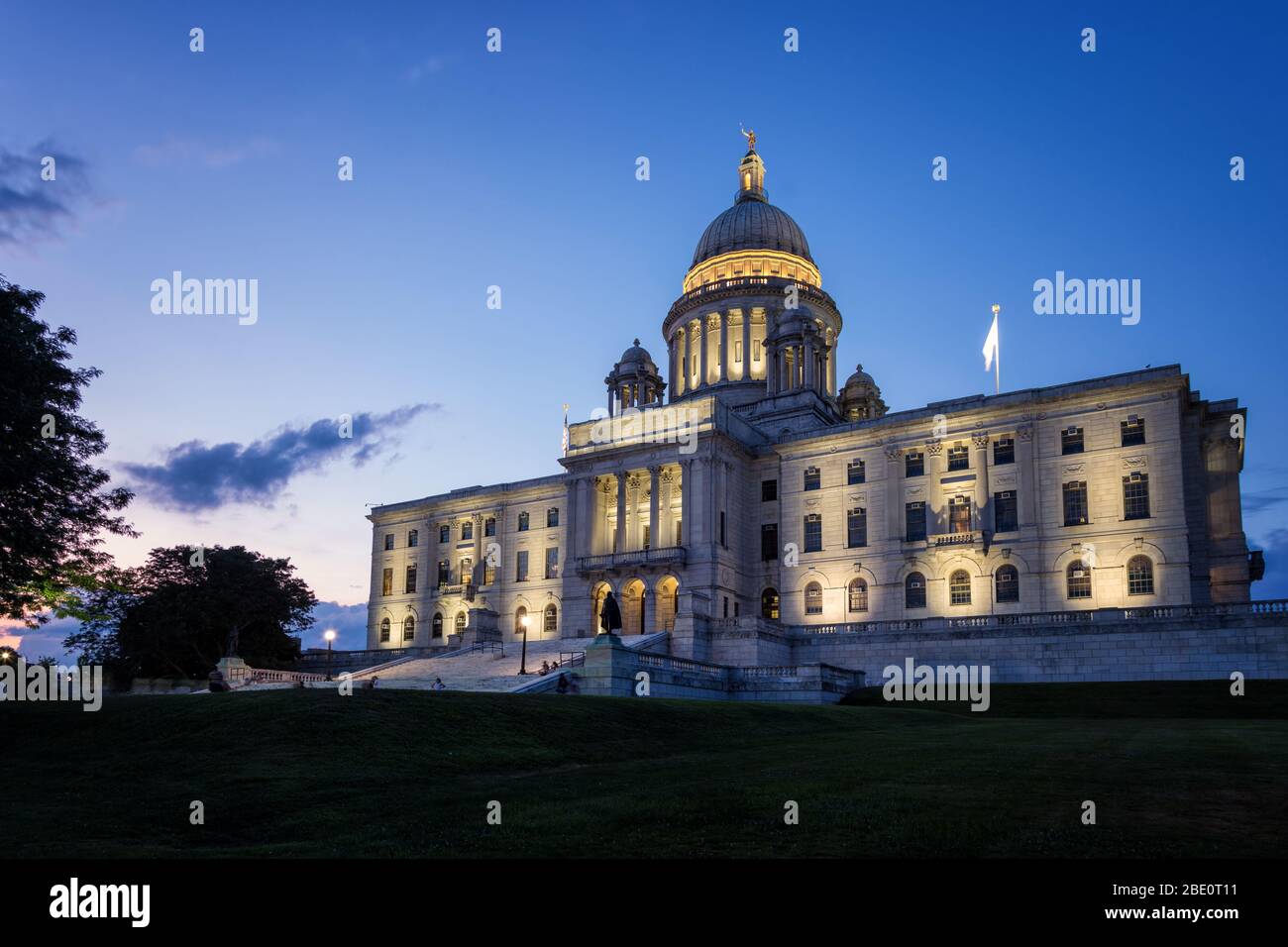 Rhode Island State House At Night Stock Photo - Alamy