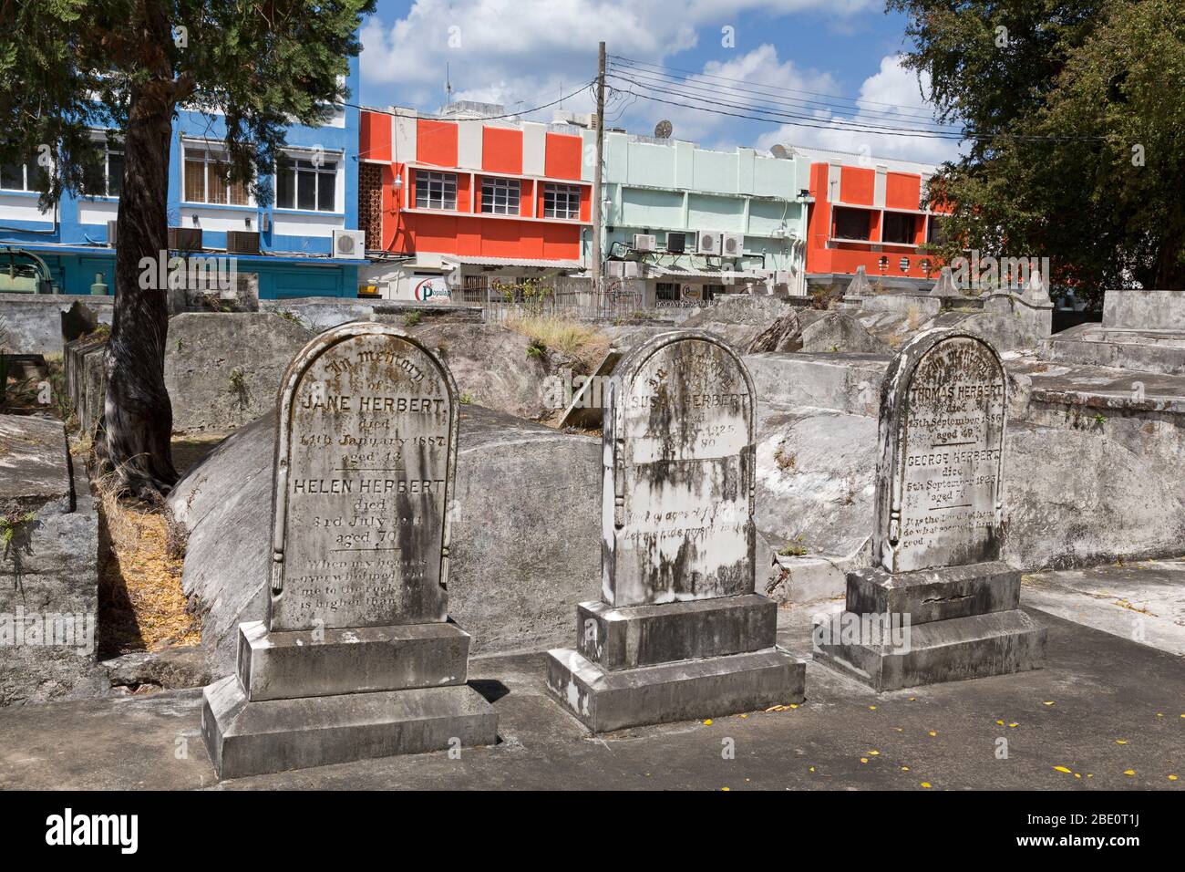 Cemetery in St. Michael's Cathedral,Bridgetown,Barbados,Caribbean Stock ...