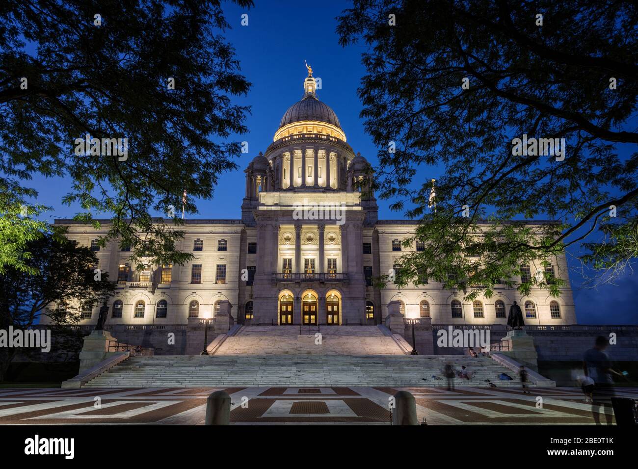 Rhode Island State House At Night Stock Photo - Alamy