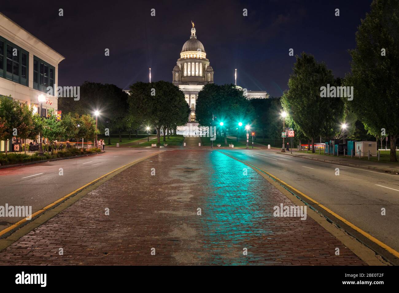 Rhode Island State House At Night Stock Photo - Alamy