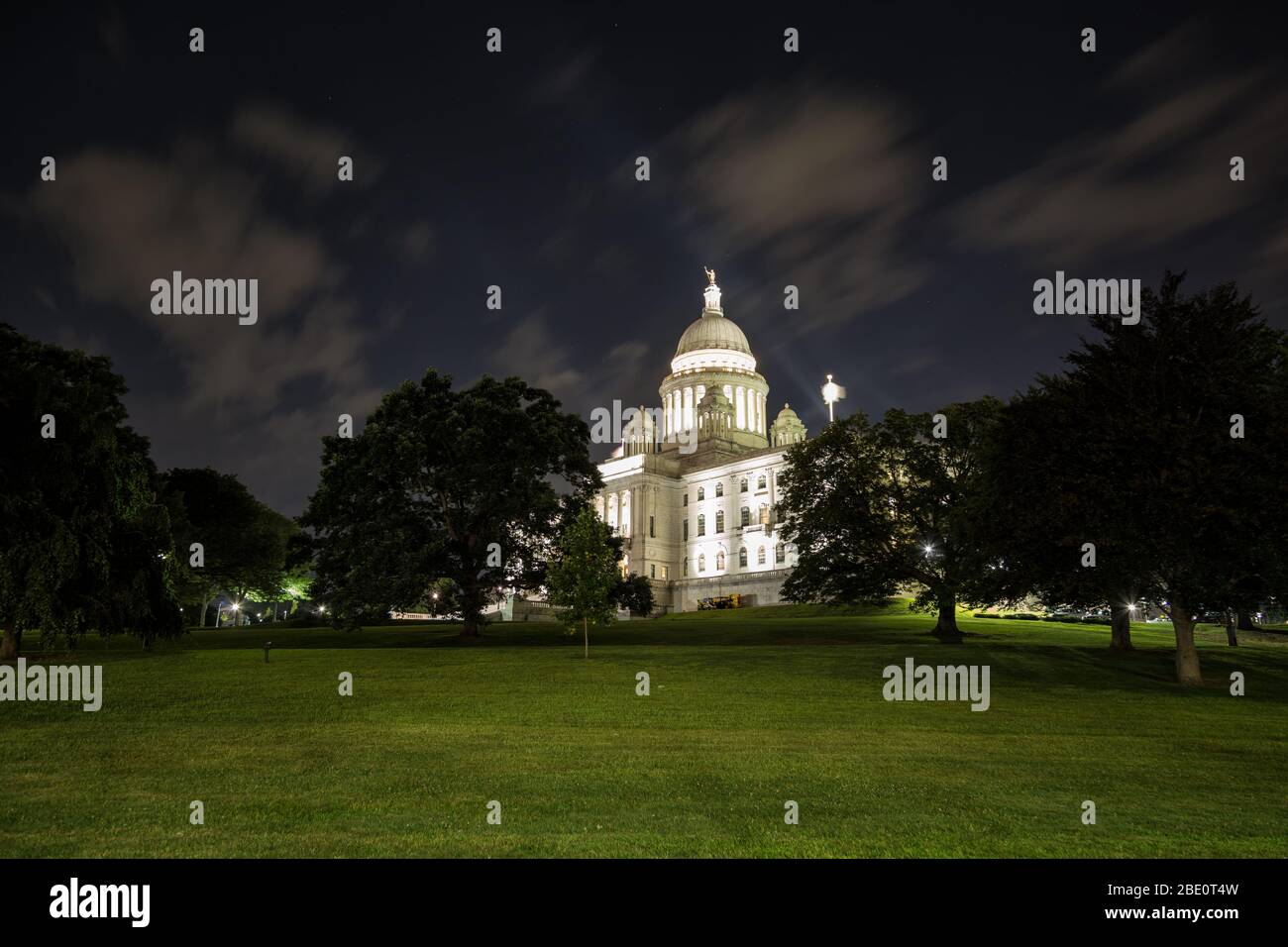 Rhode Island State House At Night Stock Photo - Alamy