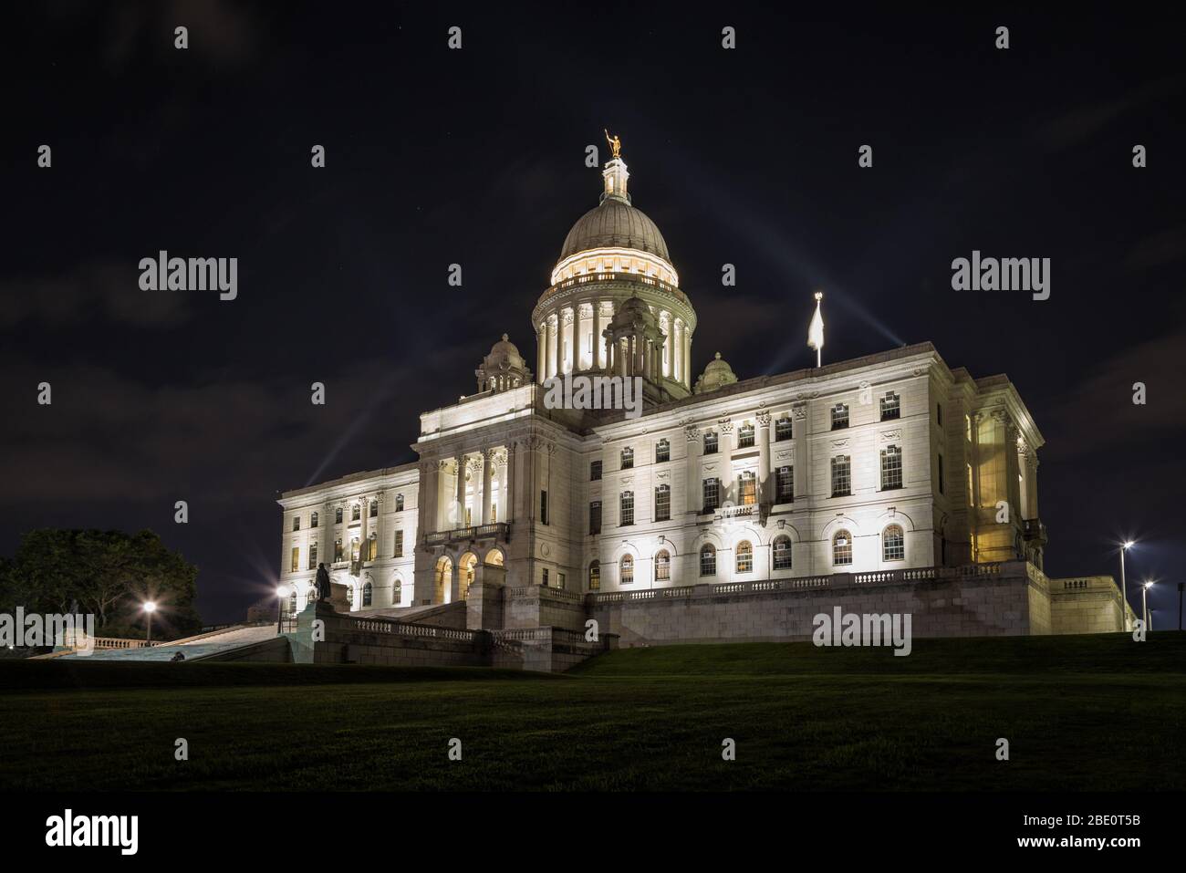 Rhode Island State House At Night Stock Photo - Alamy