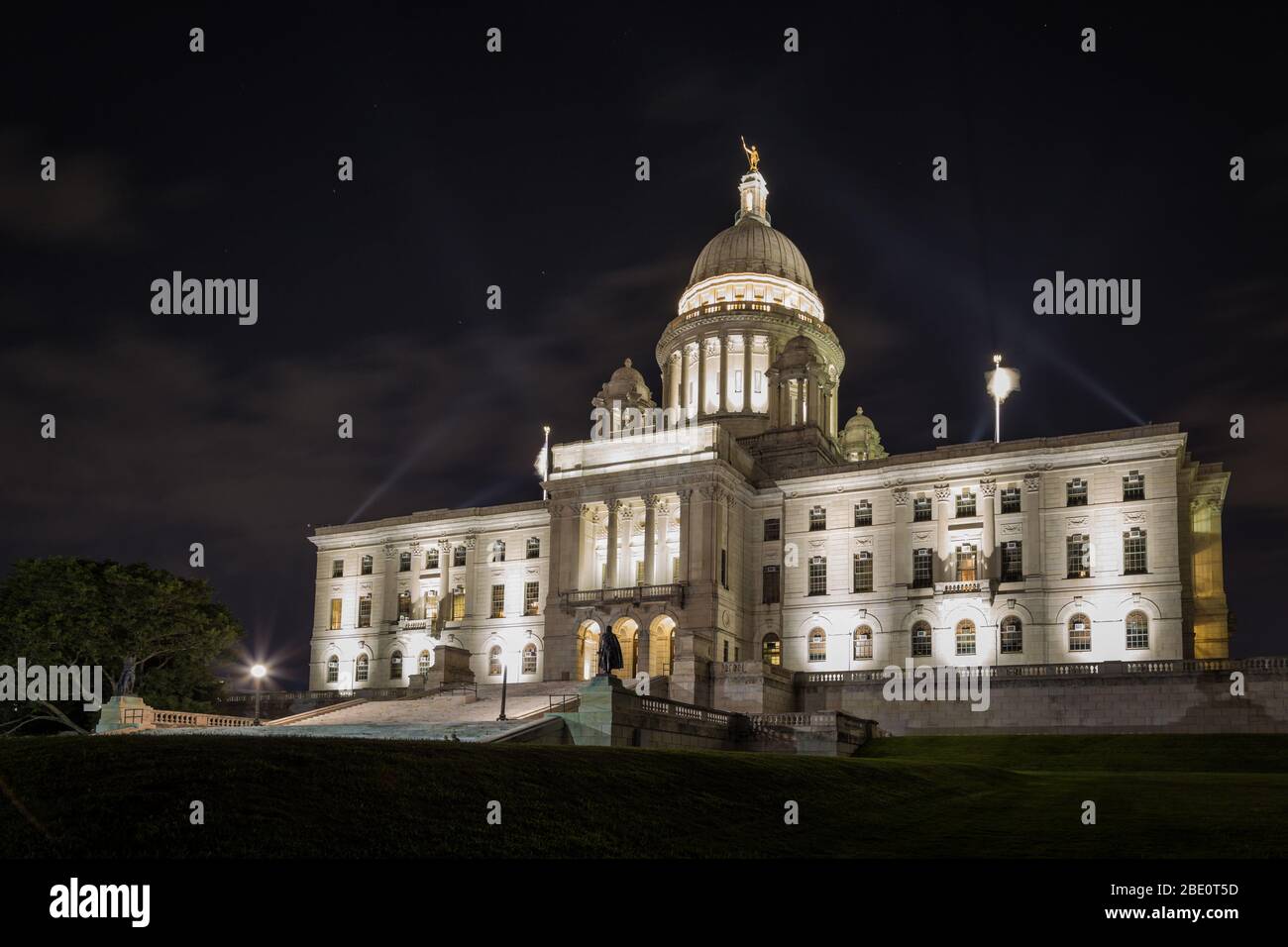 Rhode Island State House At Night Stock Photo - Alamy