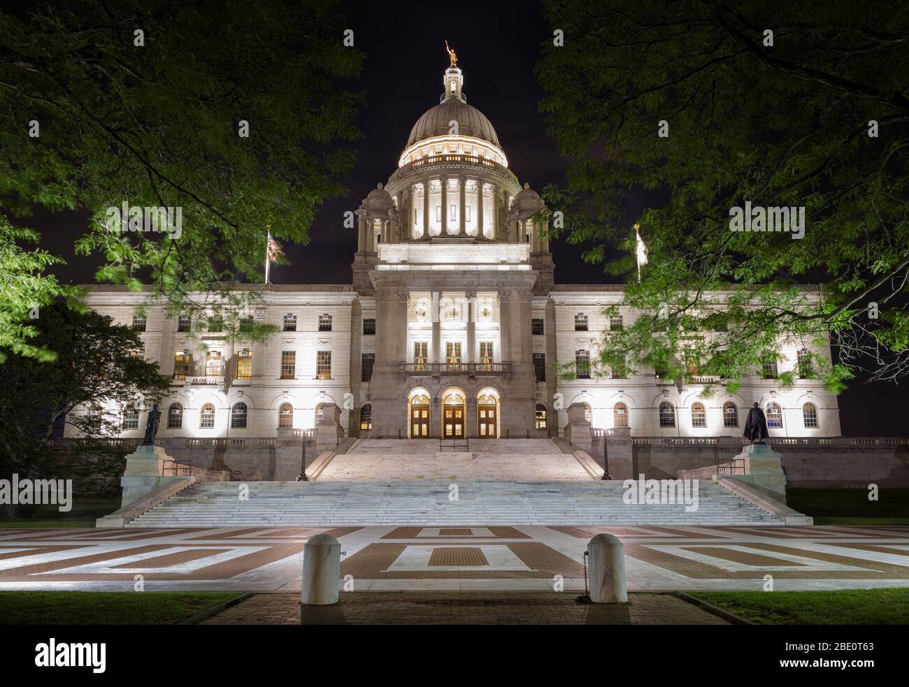 Rhode Island State House At Night Stock Photo - Alamy