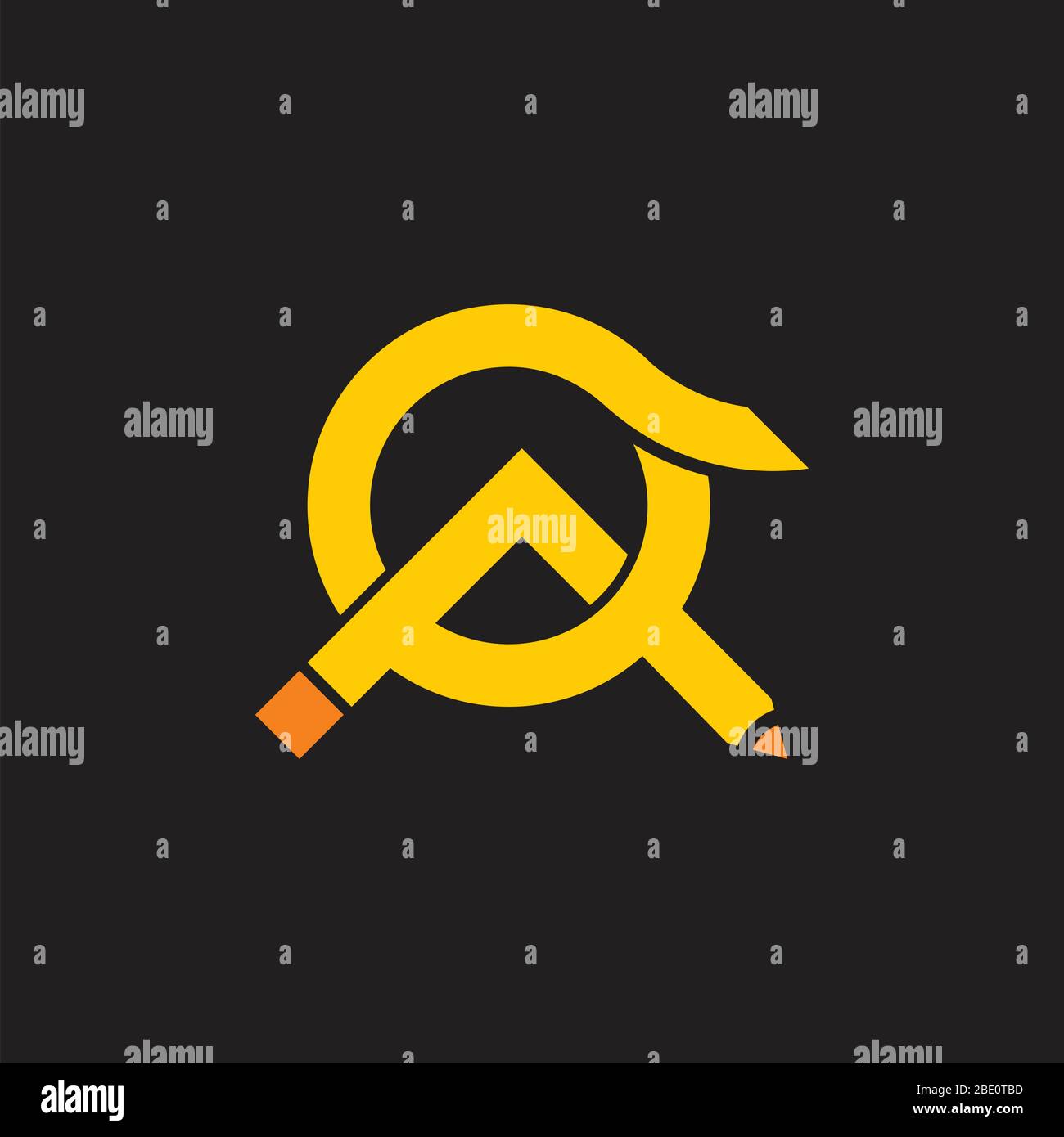 letter o linked pencil education symbol logo vector Stock Vector Image ...