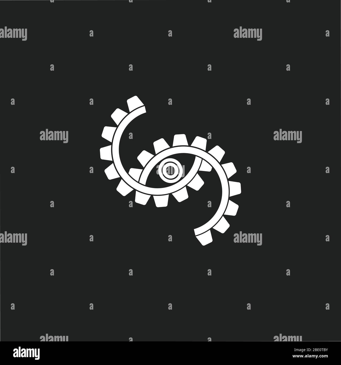 simple geometric linked two cog machine logo vector Stock Vector Image ...