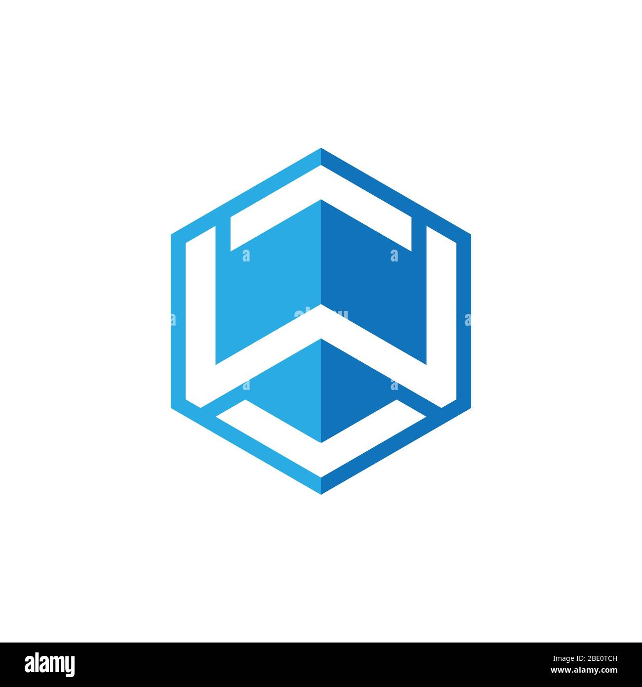 letter w simple geometric hexagonal line logo vector Stock Vector Image ...