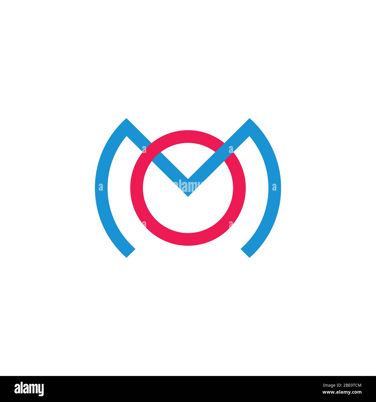 letters om simple linked line logo vector Stock Vector Image & Art - Alamy