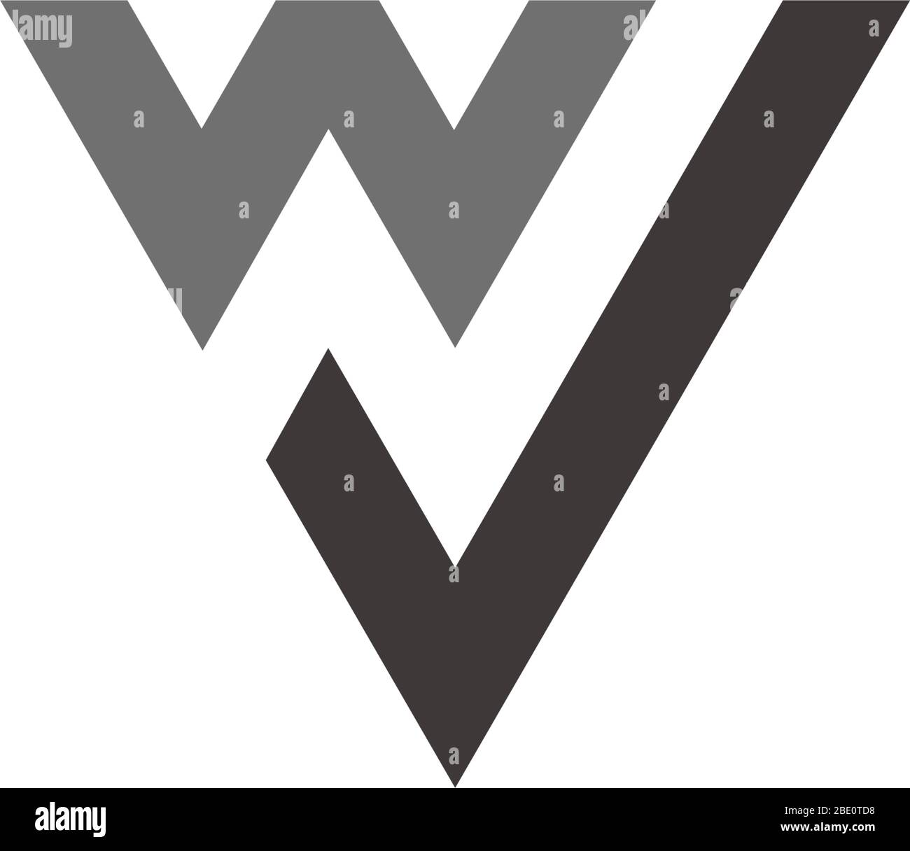 letter wv simple geometric symbol logo vector Stock Vector Image & Art ...
