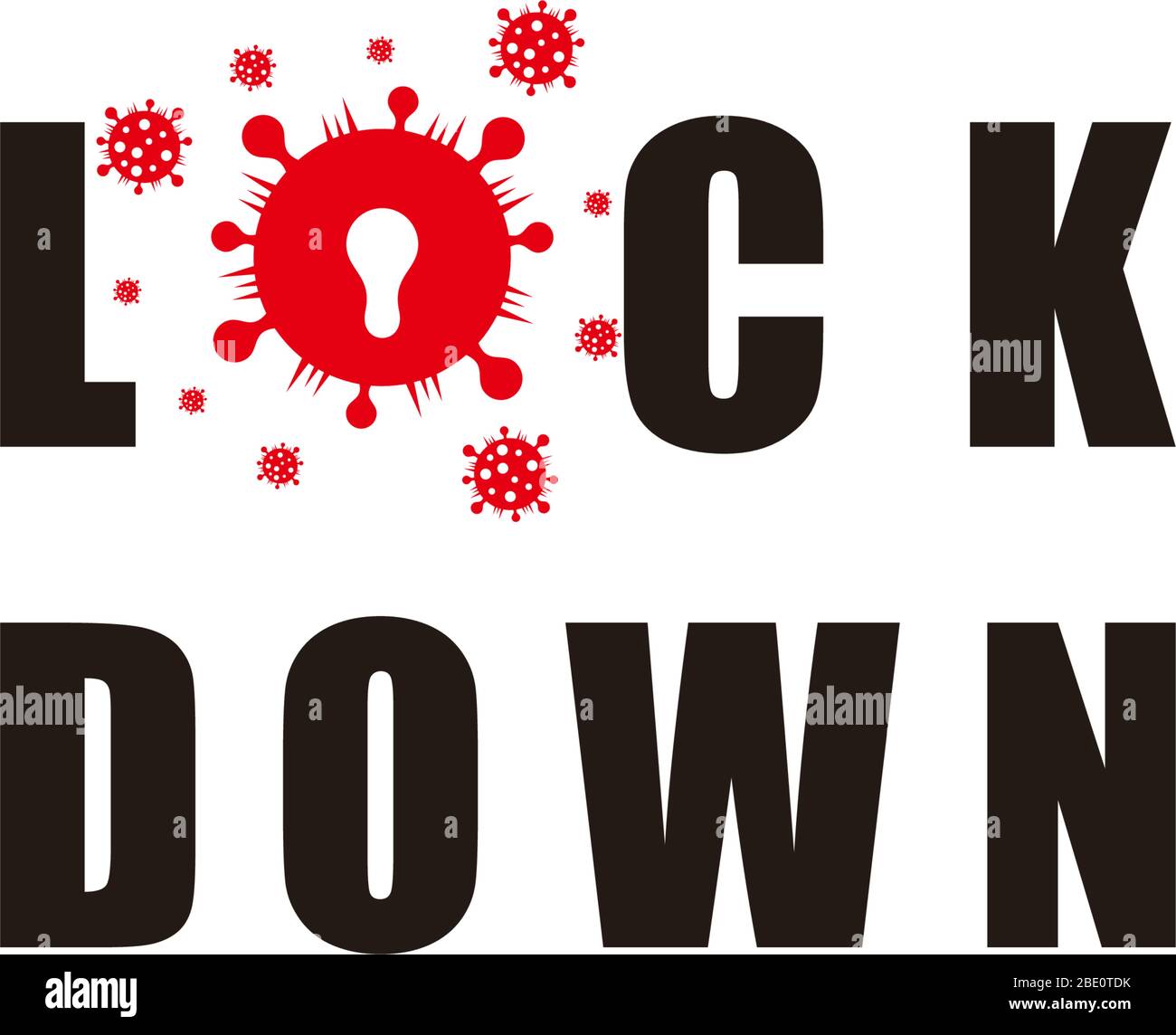 word lock down against virus infection decoration vector Stock Vector ...