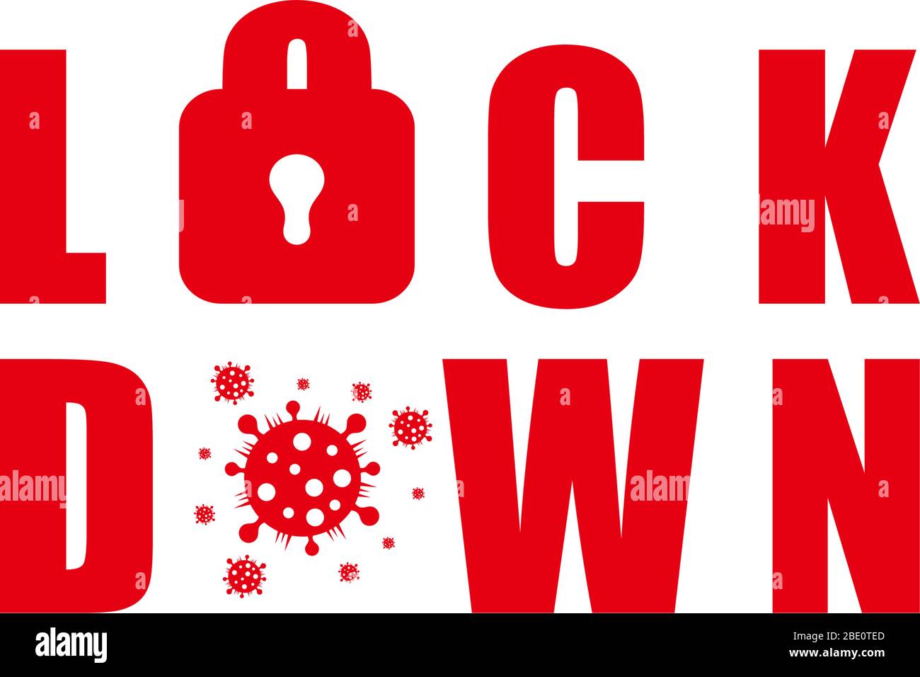 word lock down against virus infection symbol vector Stock Vector Image ...