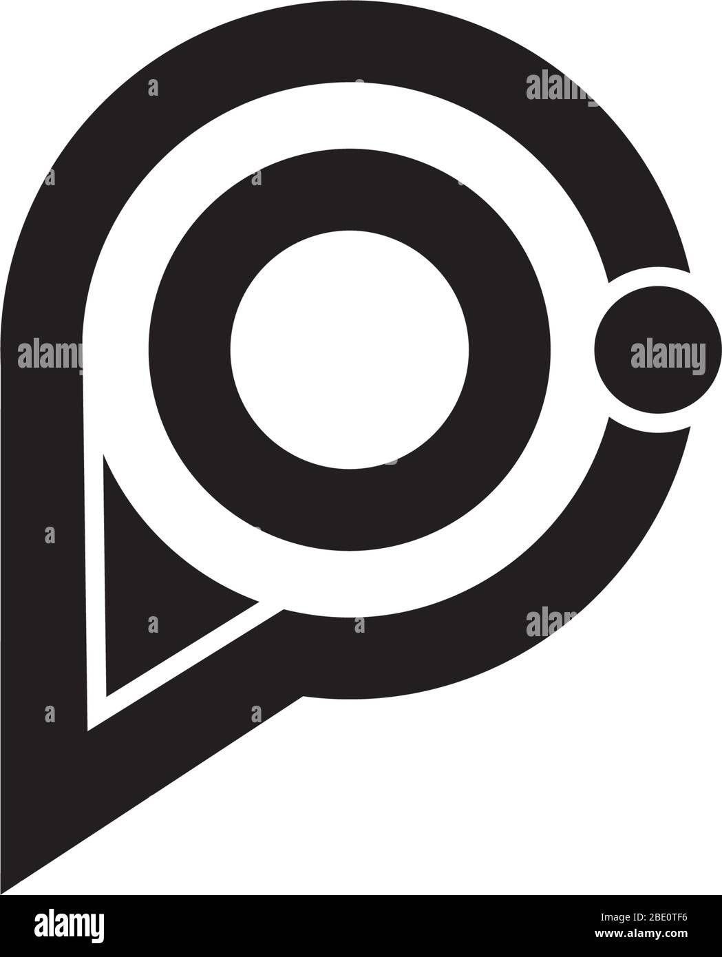 letter p circle geometric arrow dot colorful logo vector Stock Vector ...