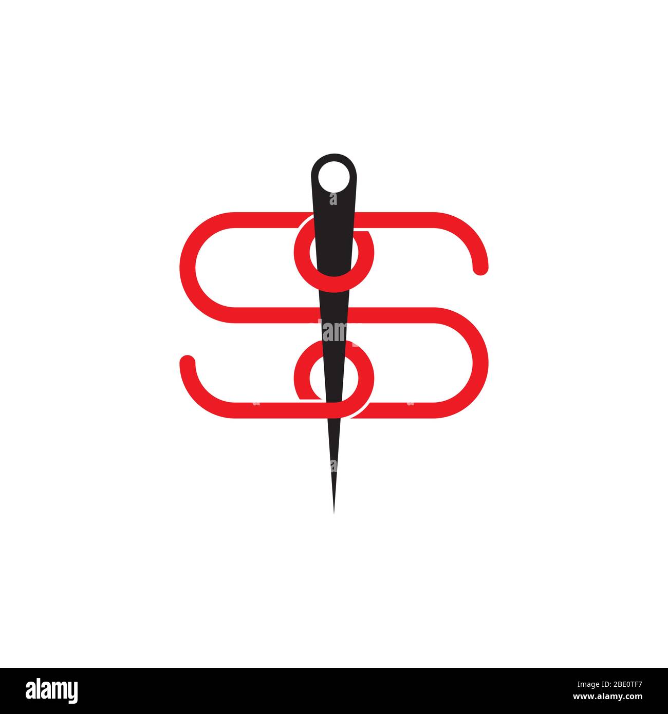 letter s linked thread needle symbol logo vector Stock Vector Image ...