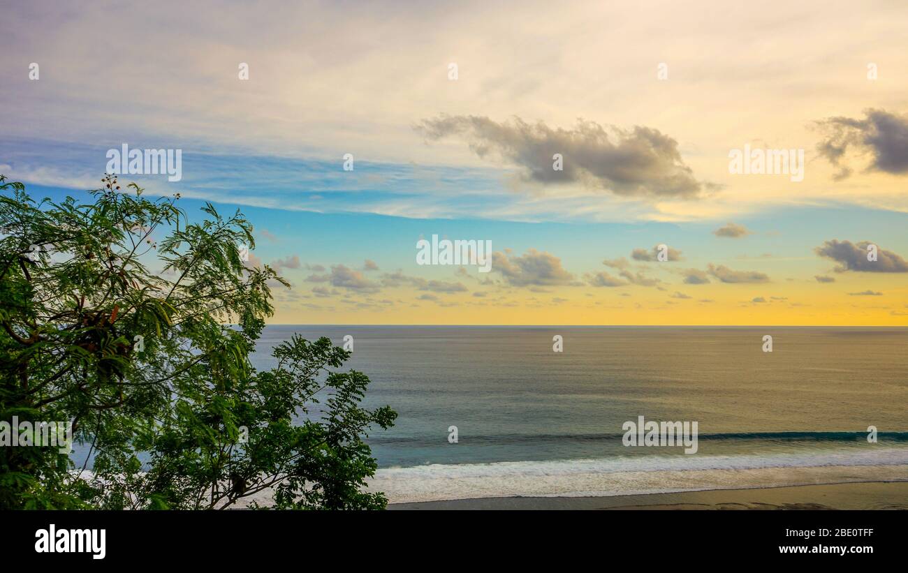 Beautiful views of the sky at sunset on the beach from the cliff Stock ...