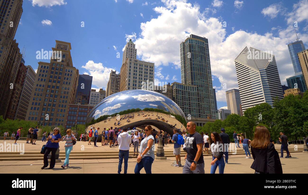 Famous Cloud Gate at Millennium Park in Chicago - CHICAGO. UNITED ...