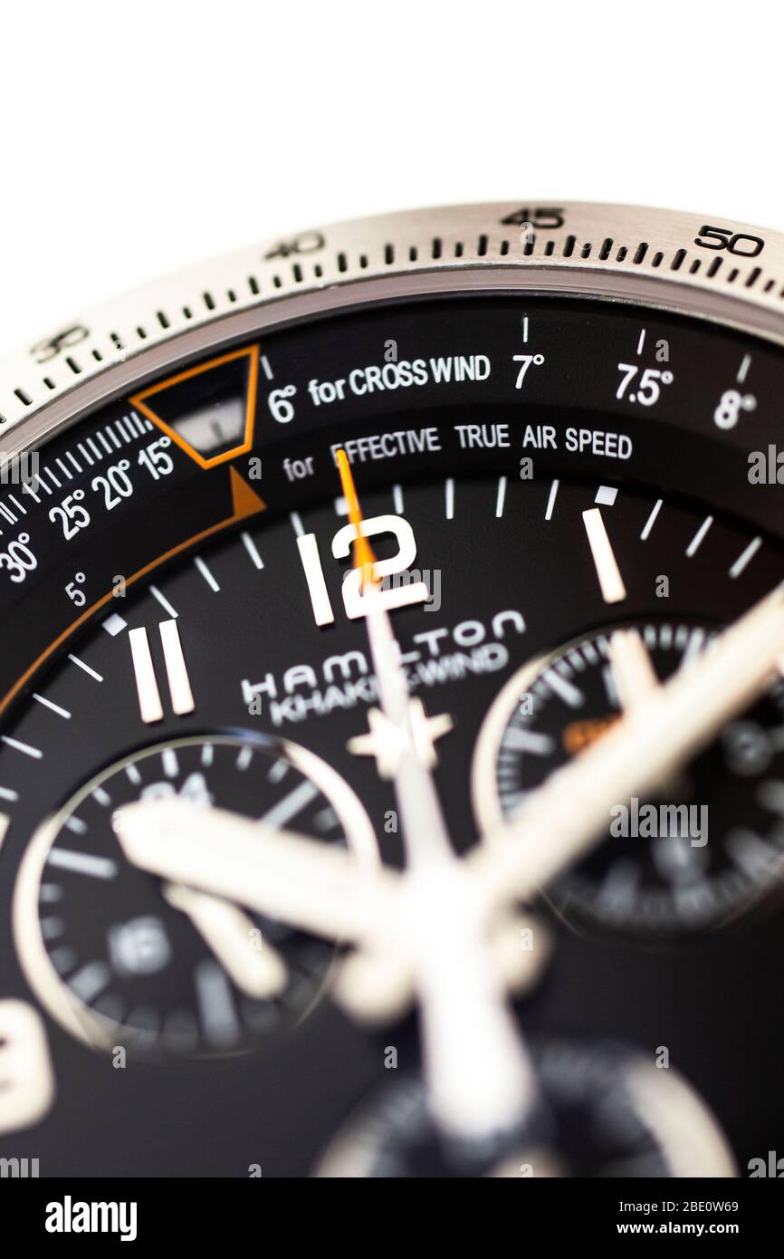Biel, Switzerland 31.03.2020 - The close up of Hamilton man watch ...