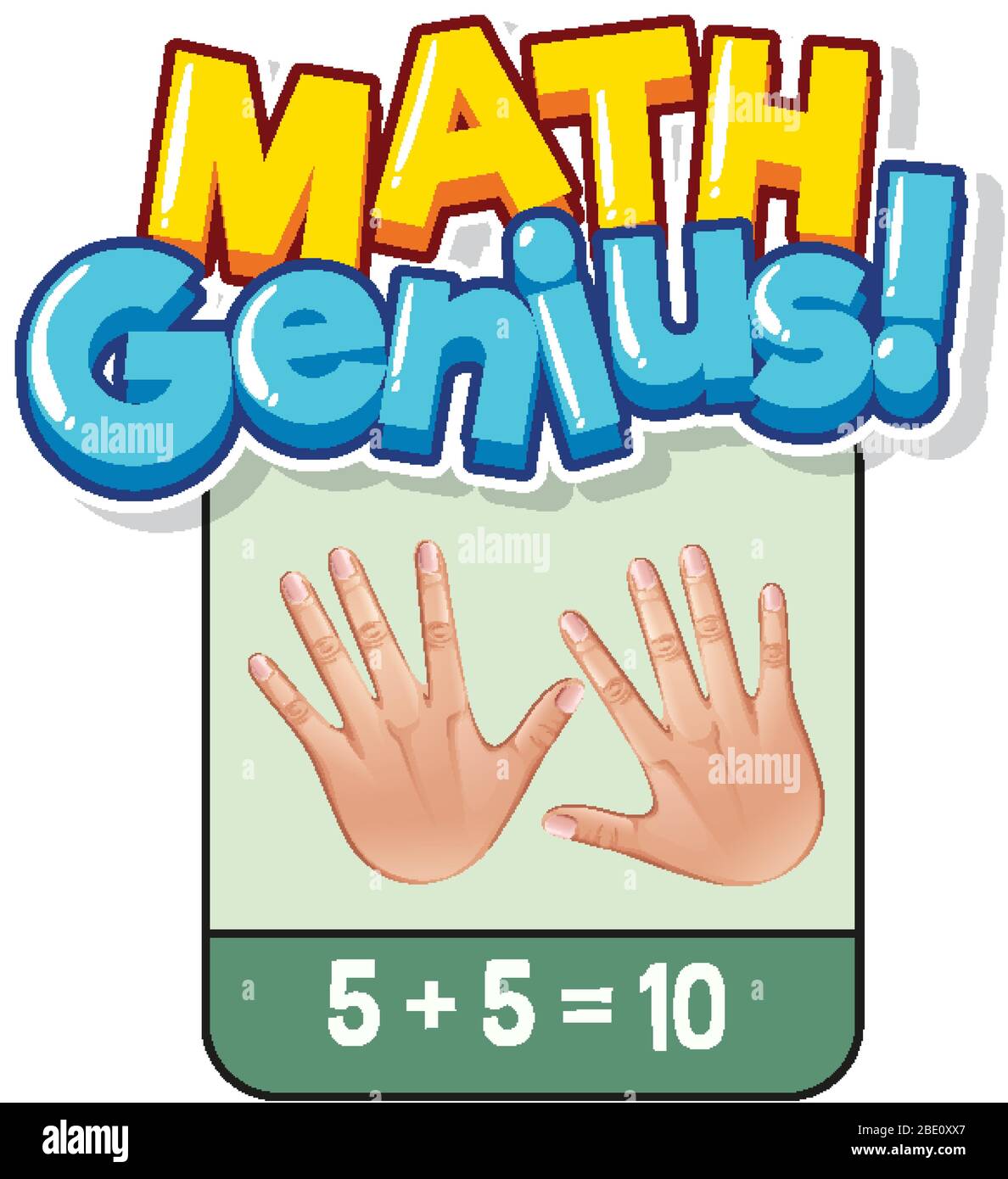 Flashcard for math with adding number to ten illustration Stock Vector ...