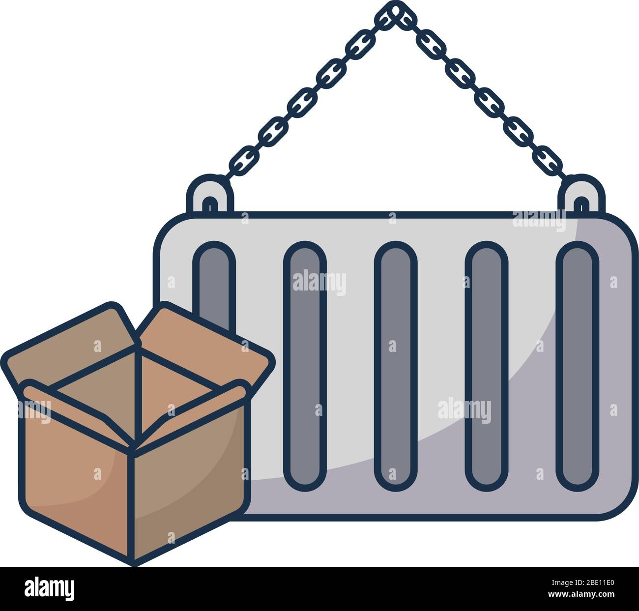 container metal hanging on white background vector illustration design ...