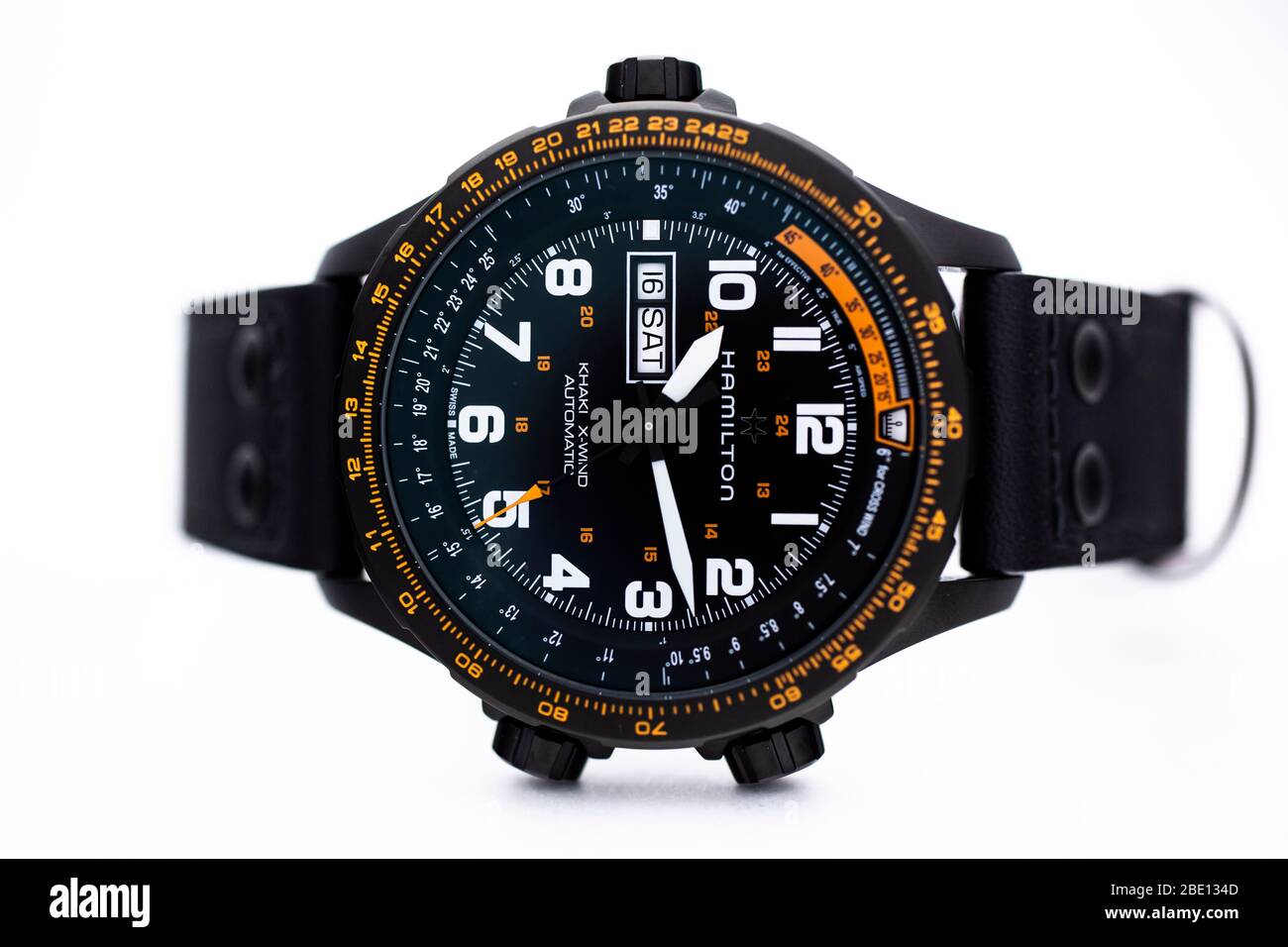 Biel, Switzerland 31.03.2020 - The close up of Hamilton man watch ...