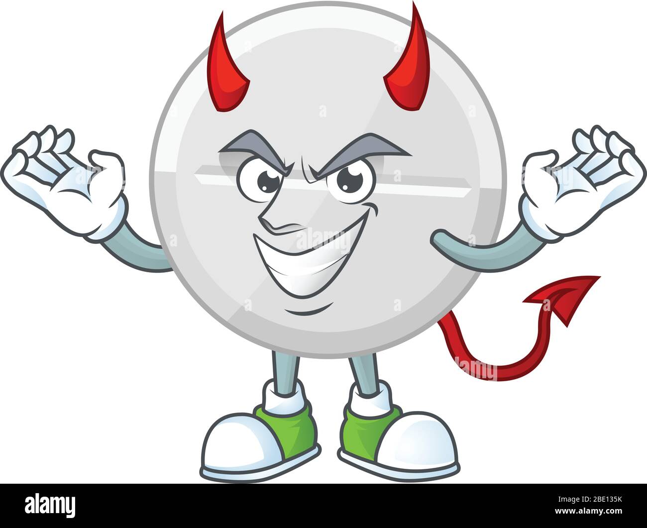 A picture of devil white pills cartoon character design Stock Vector ...