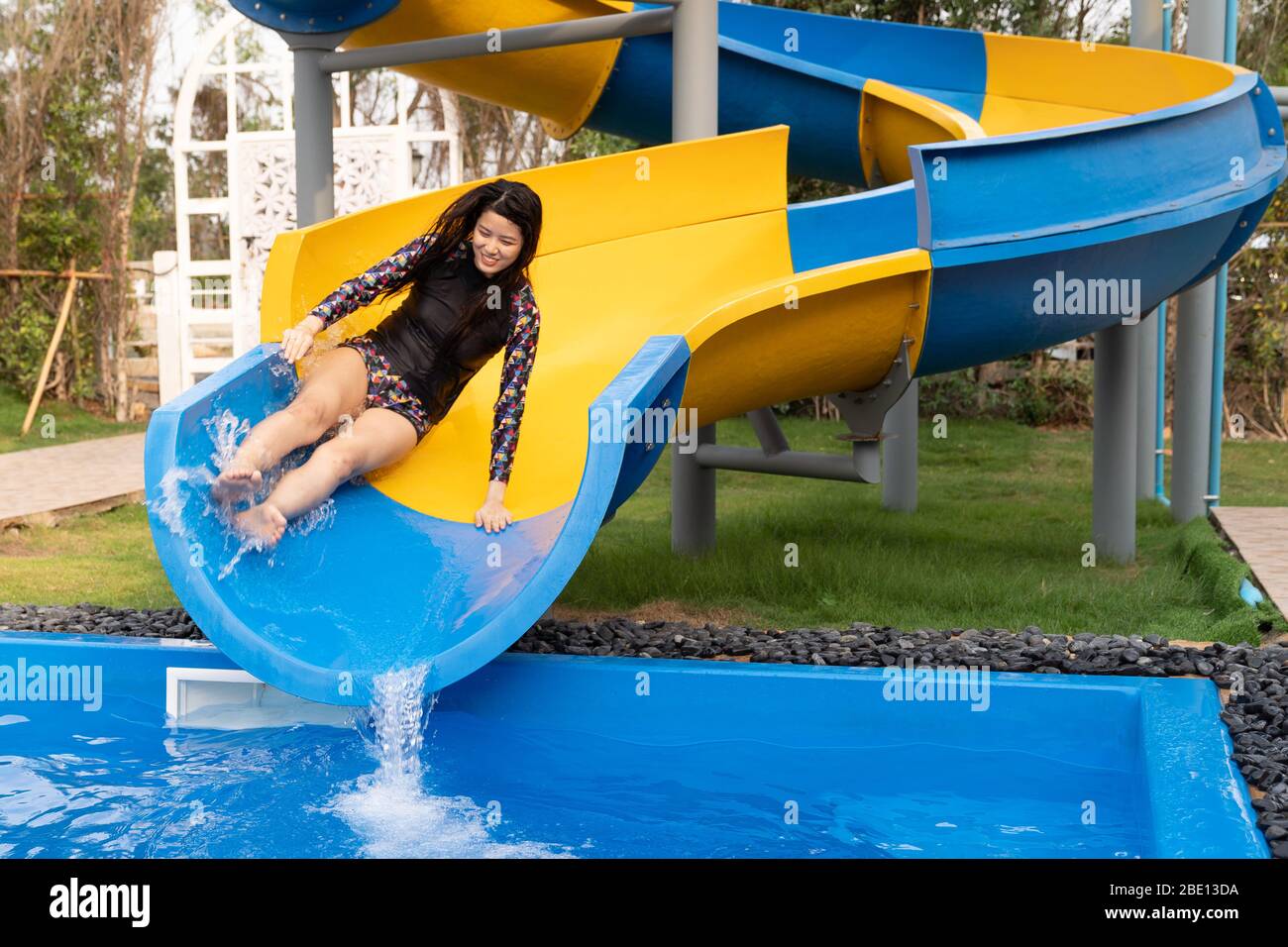 Girl On Water Slide High Resolution Stock Photography and Images - Alamy