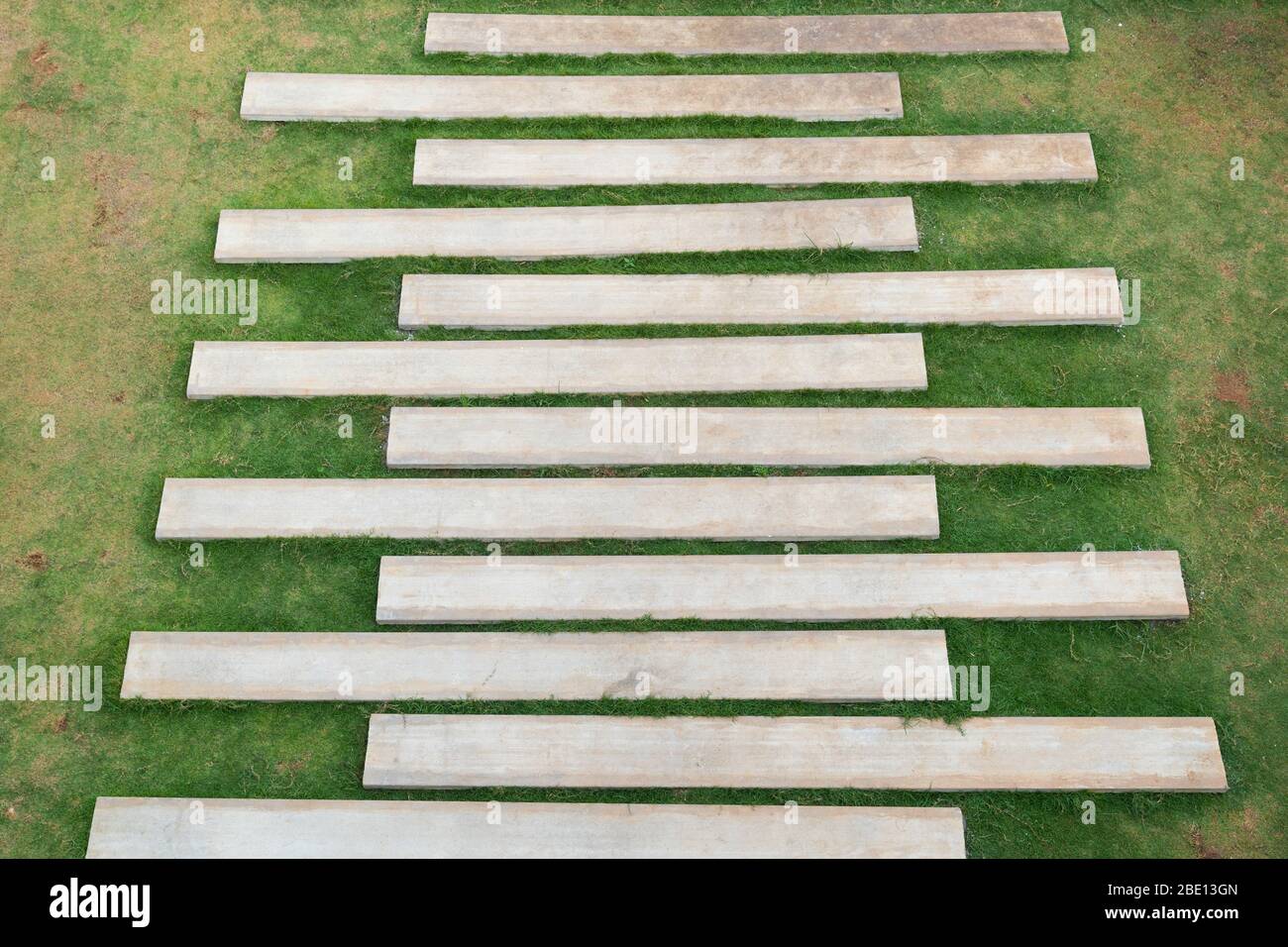 Modern foot path pattern on green grass garden background Stock Photo ...