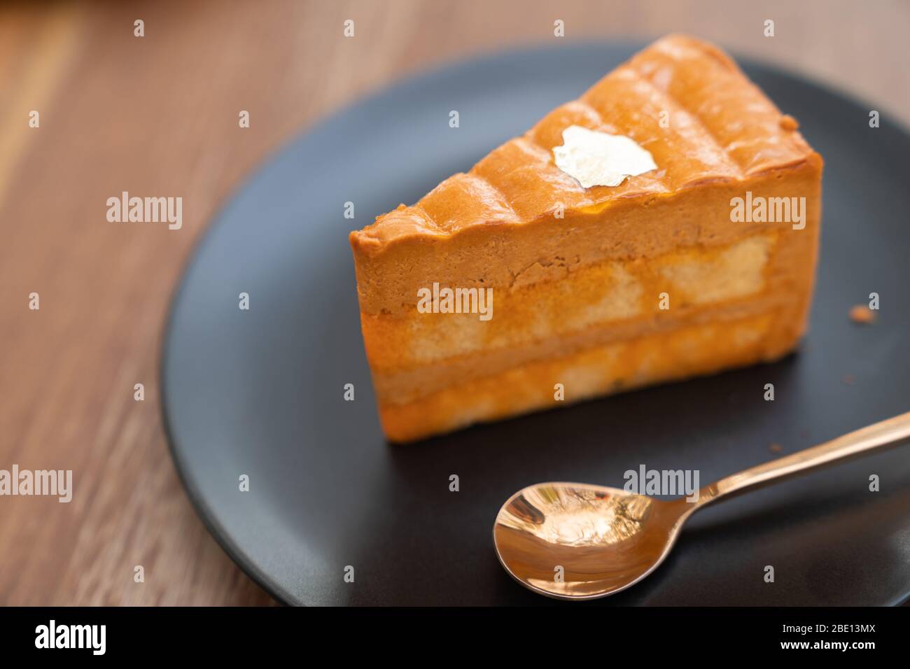 Close up. Cha thai cake, cake thailand style, home made style, dessert ...