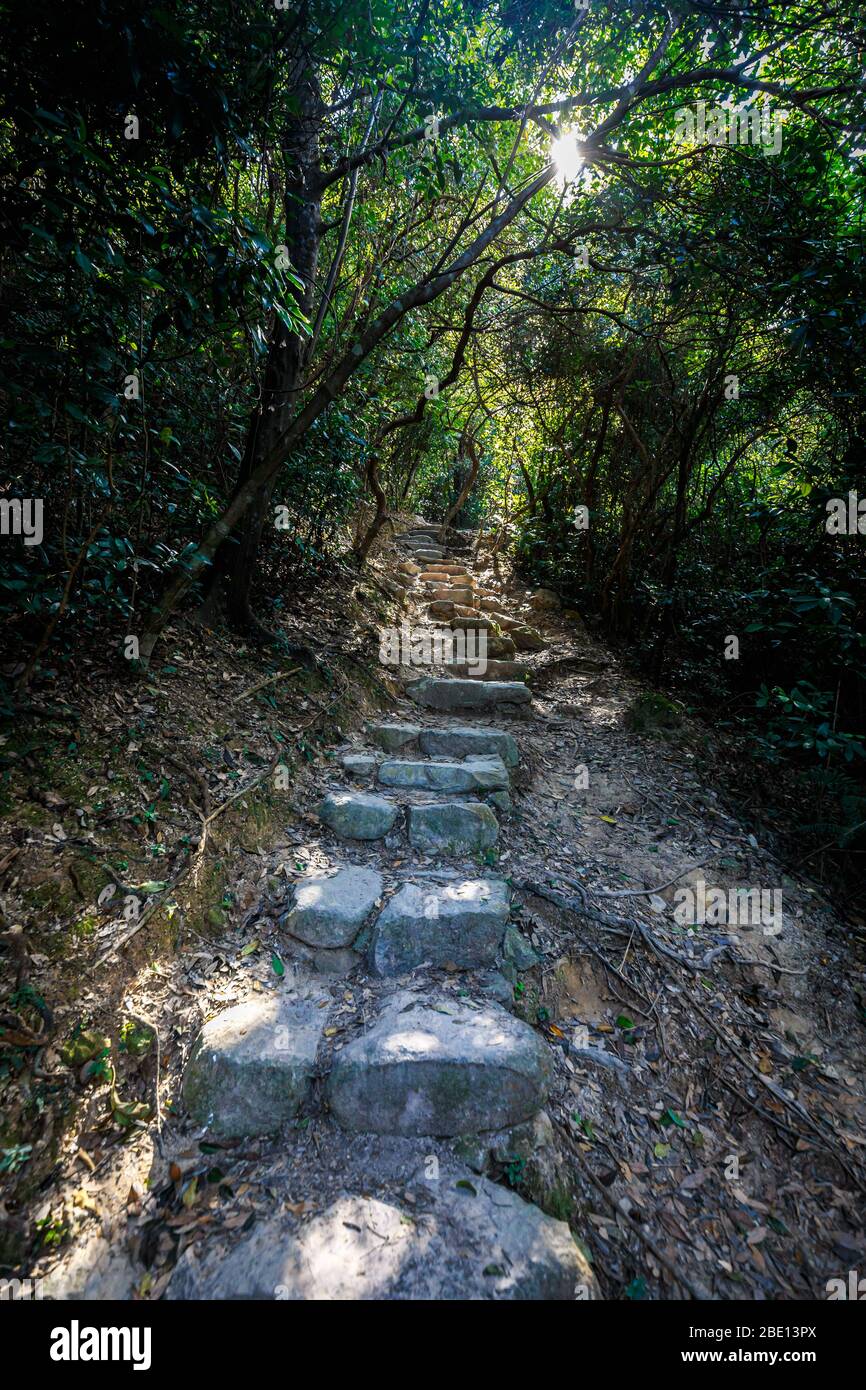 Stone trekking trail in countryside of Hong Kong Stock Photo - Alamy