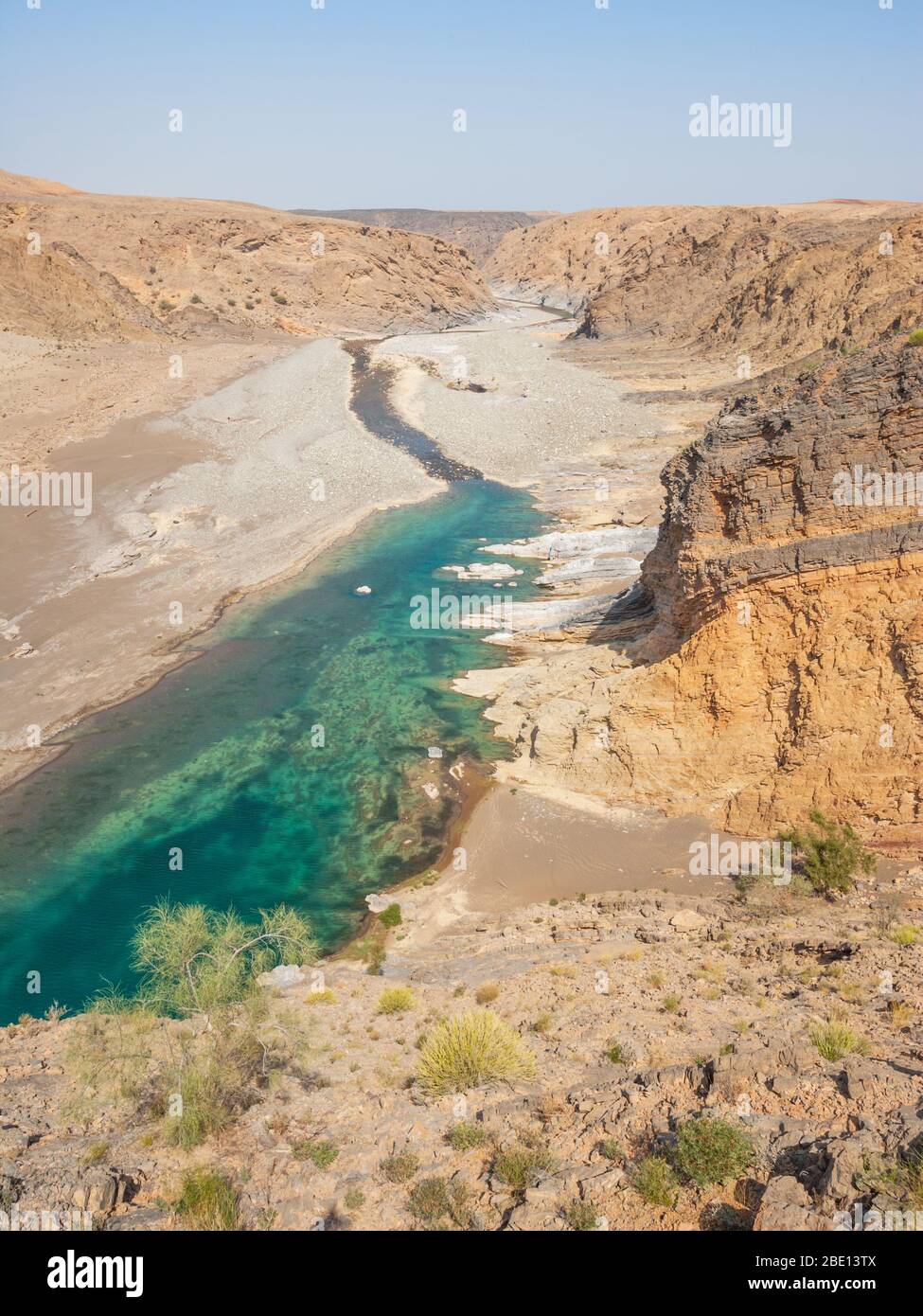 Water has cut through desert rock to create Wadi Dyqah, one of the most ...