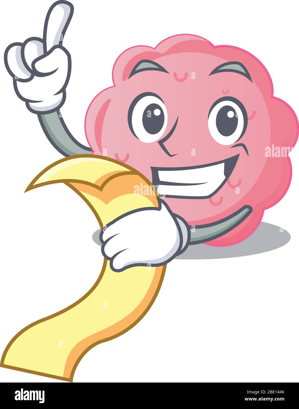 Anaplasma Phagocytophilum Mascot Character Design With A Menu On His