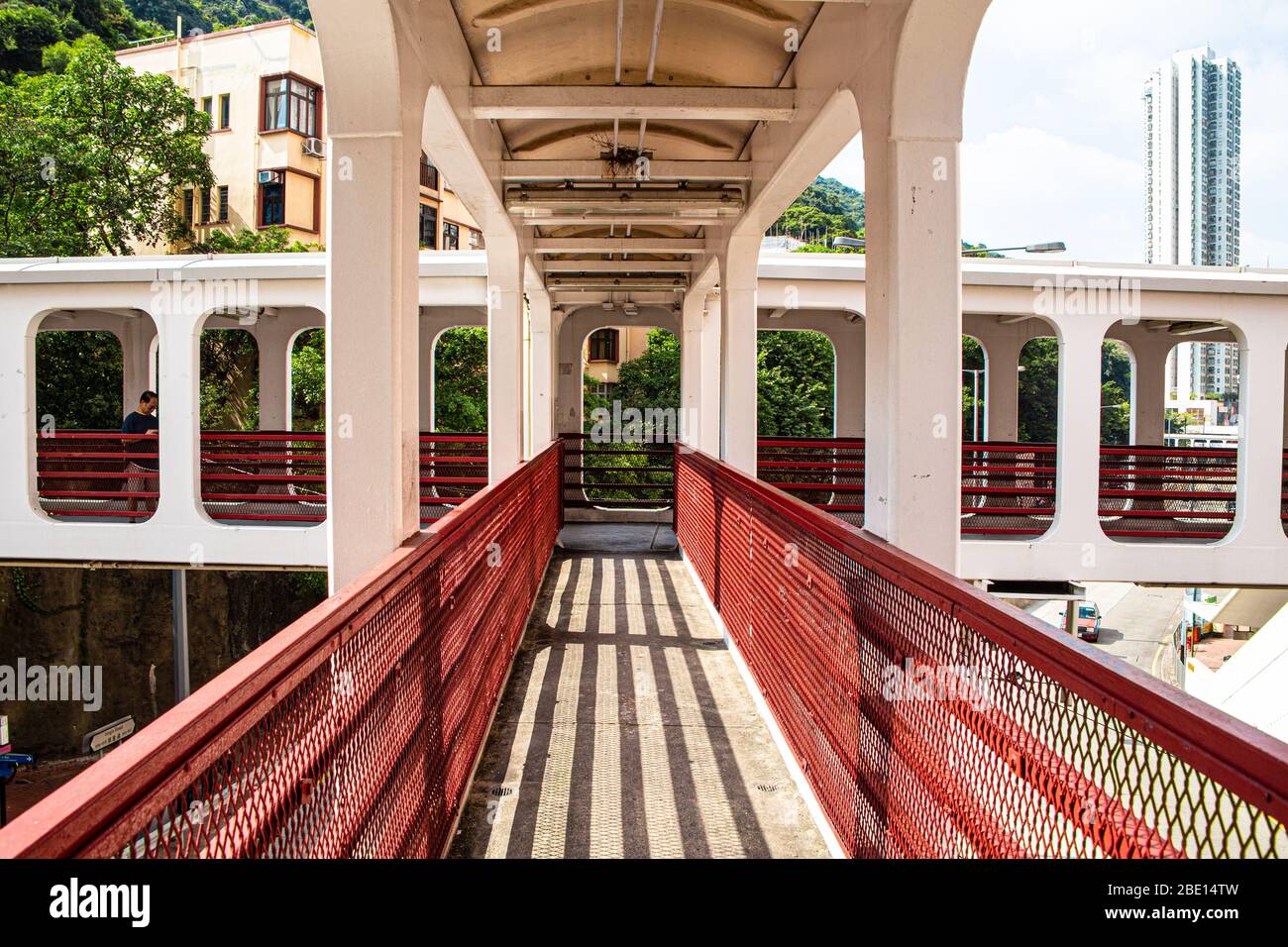 A bridge with red and white colour Stock Photo - Alamy