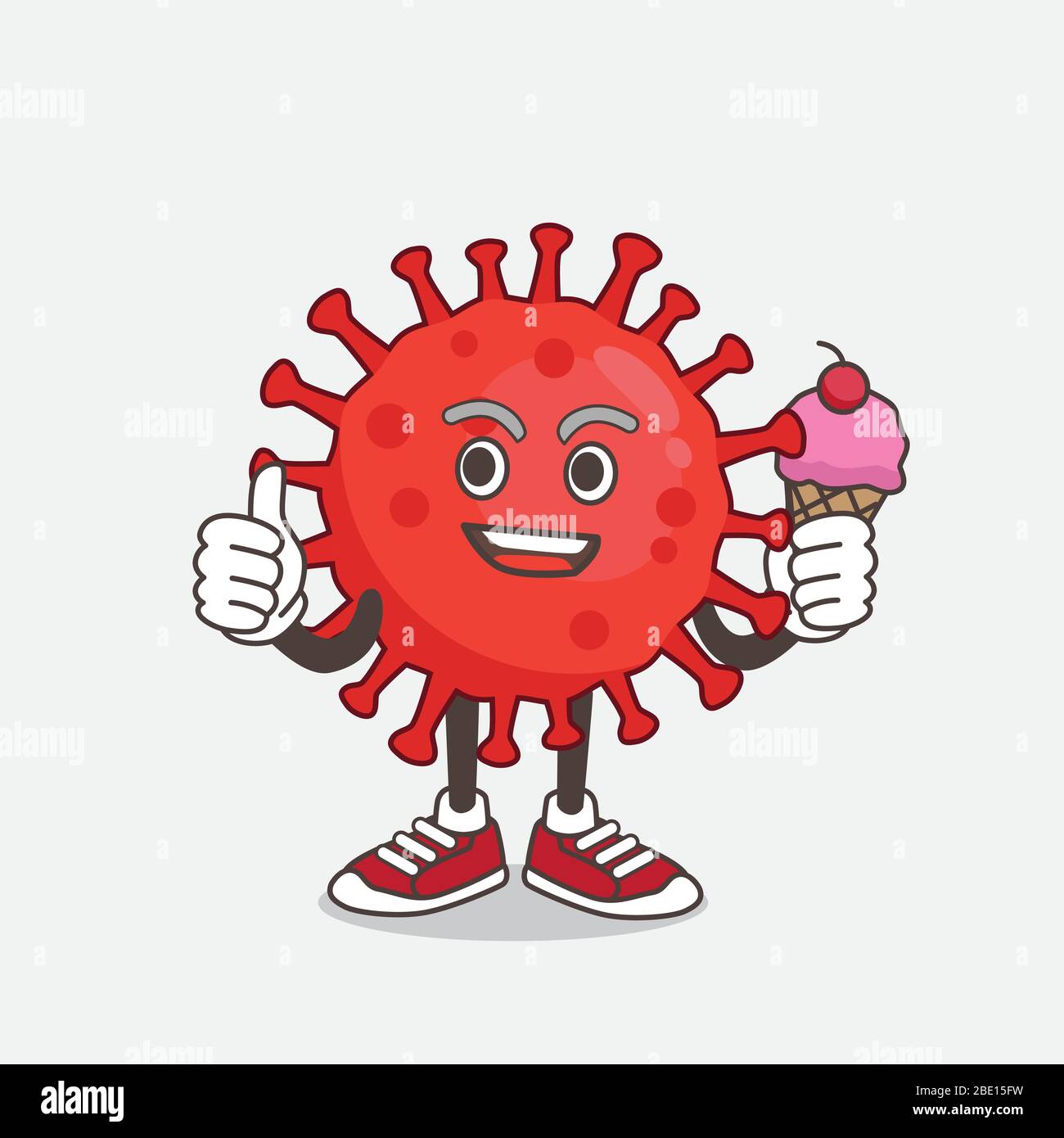 Corona Virus Vector Mascot Illustration with Multiple Pose Stock Vector ...