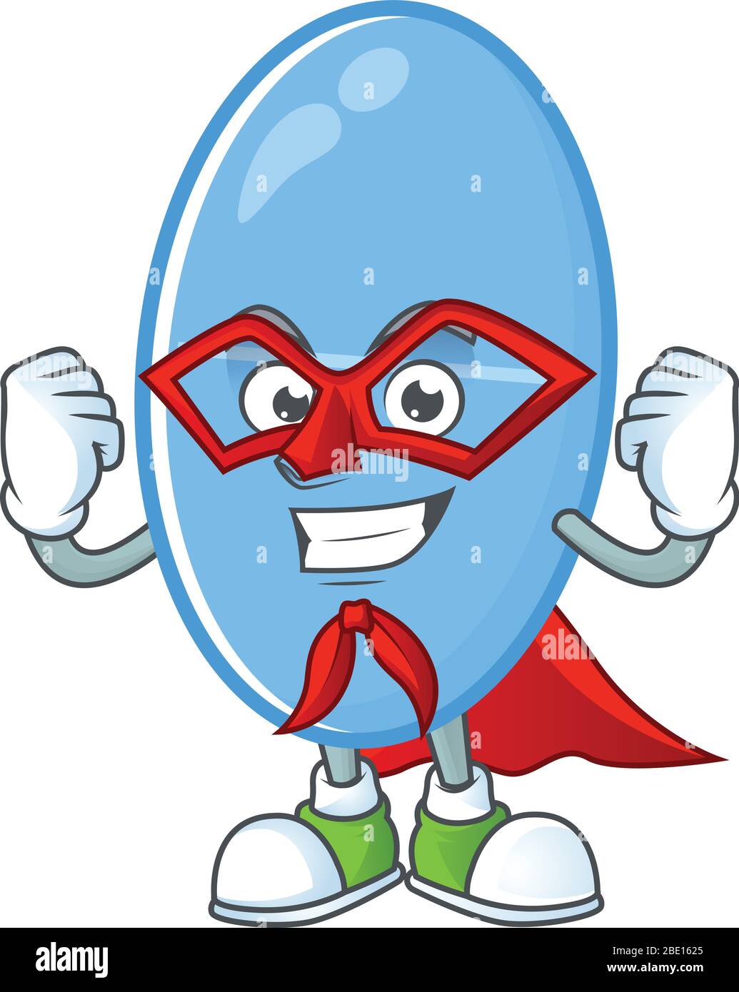 Blue capsule cartoon design concept dressed as Super hero Stock Vector ...