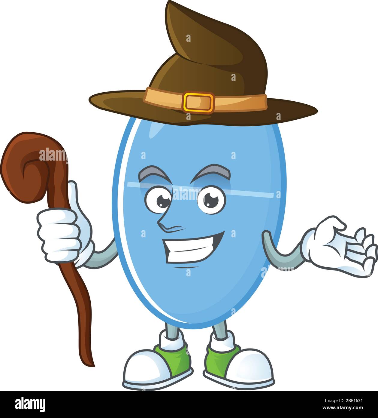 Cute and sneaky Witch blue capsule cartoon design style Stock Vector ...