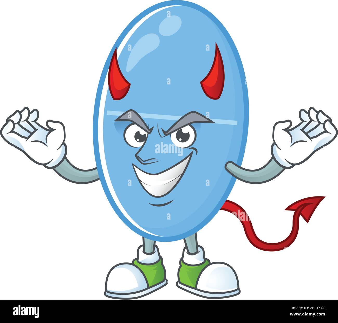 A picture of devil blue capsule cartoon character design Stock Vector ...