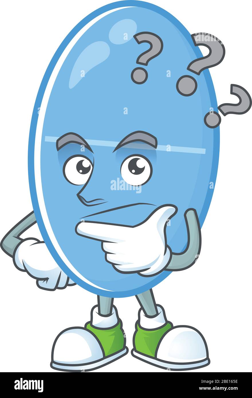 Blue capsule mascot design concept having confuse gesture Stock Vector ...