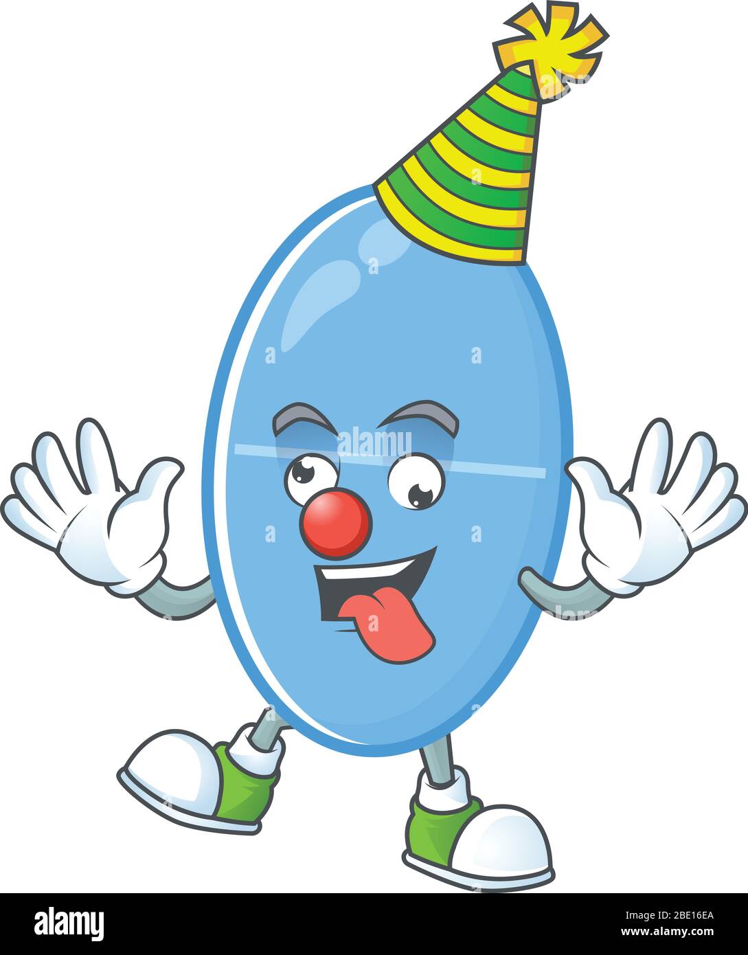 Amusing Clown blue capsule cartoon character mascot style Stock Vector ...