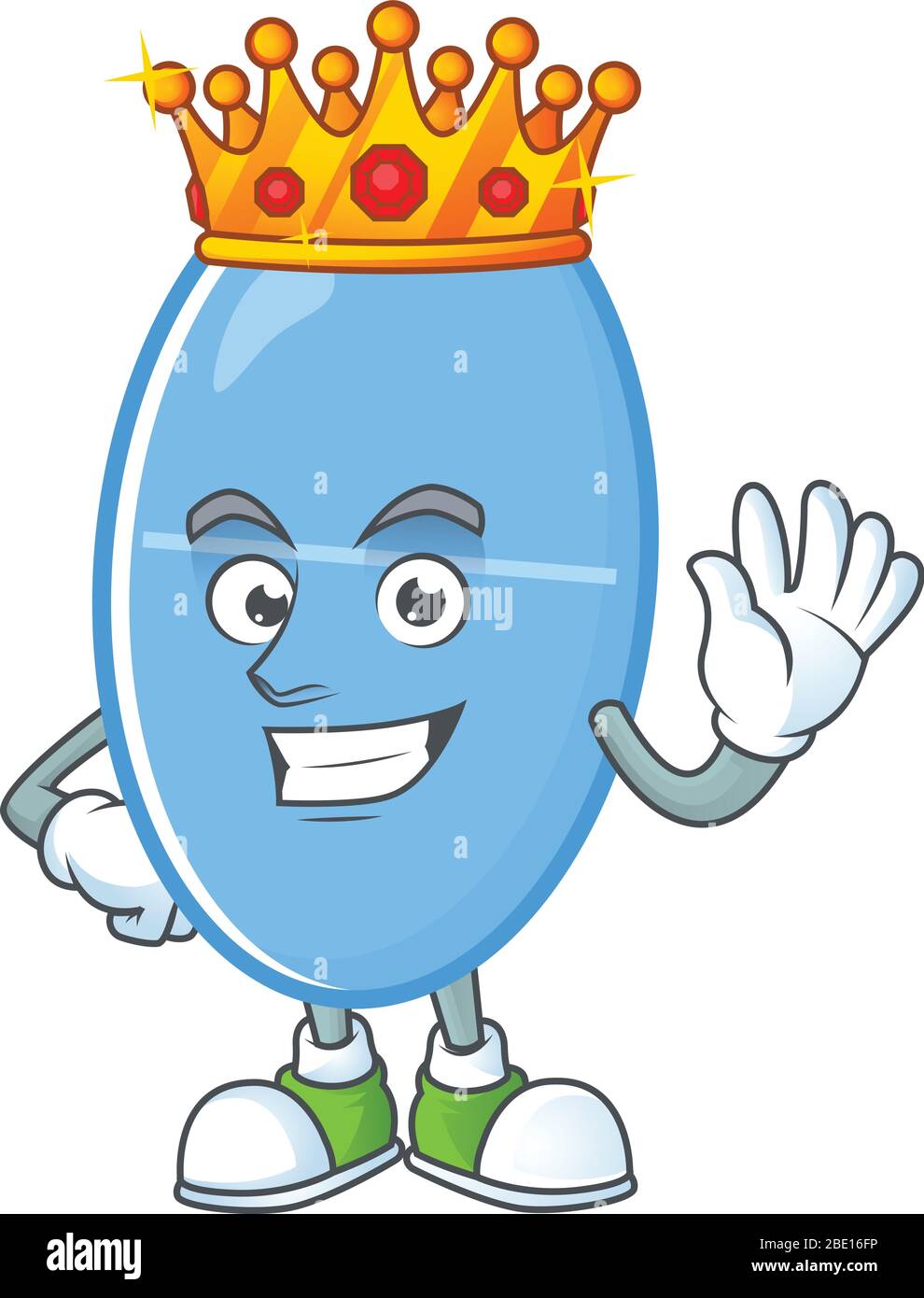 The Charismatic King of blue capsule cartoon character design wearing ...