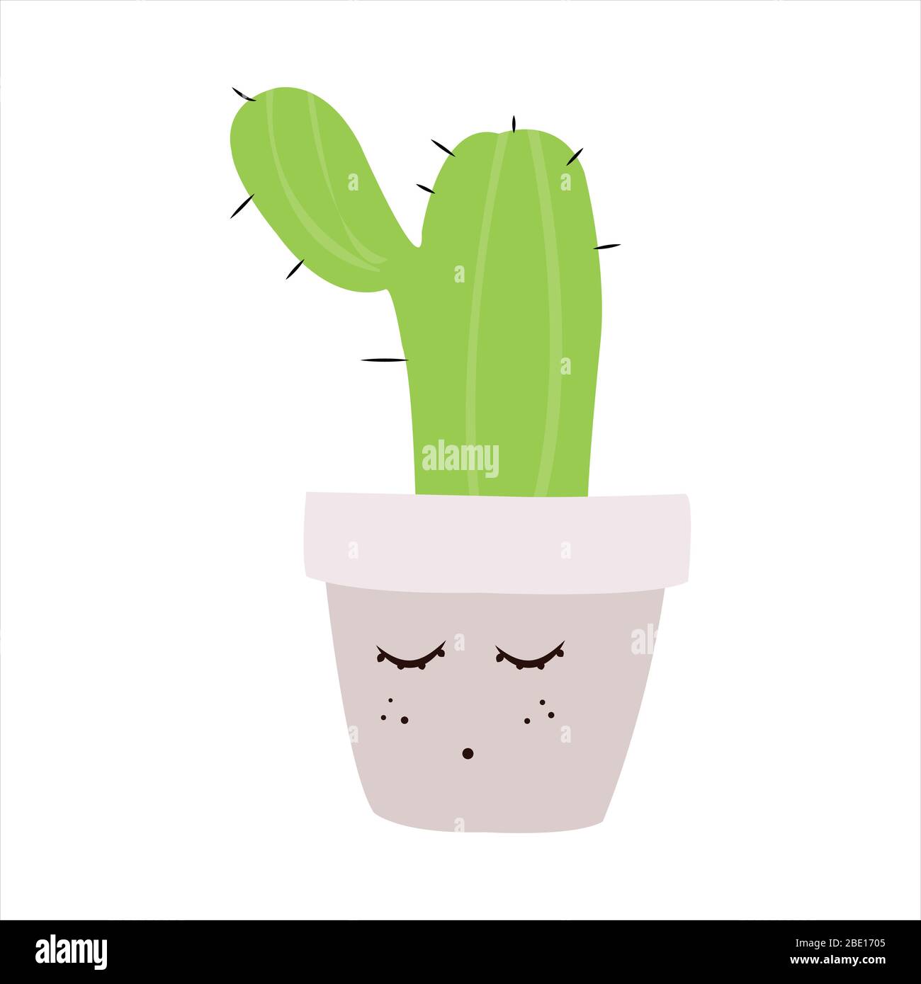 Cute cactus succulent clip art illustration botanical cartoon Stock ...